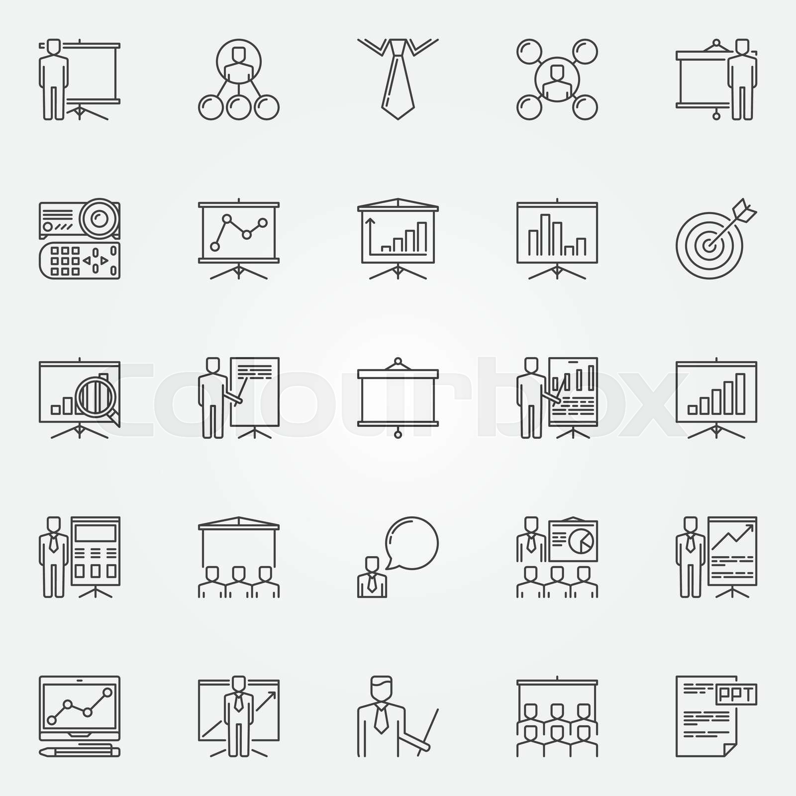 Presentation icons set | Stock vector | Colourbox