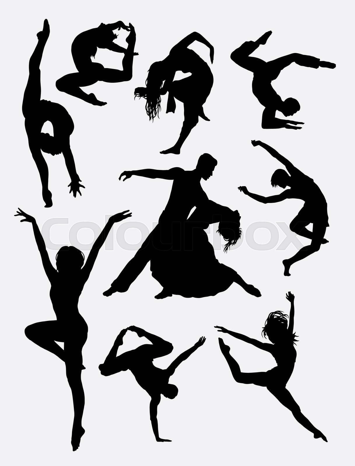 Modern Dance Silhouettes Clip Art