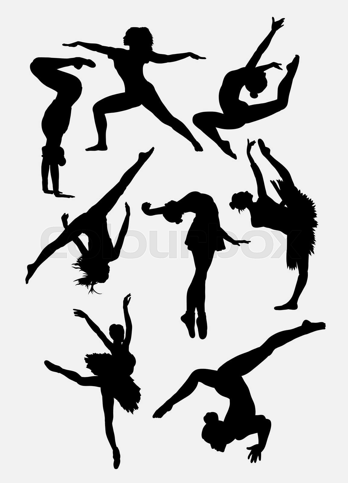 Dancing performance silhouette | Stock vector | Colourbox