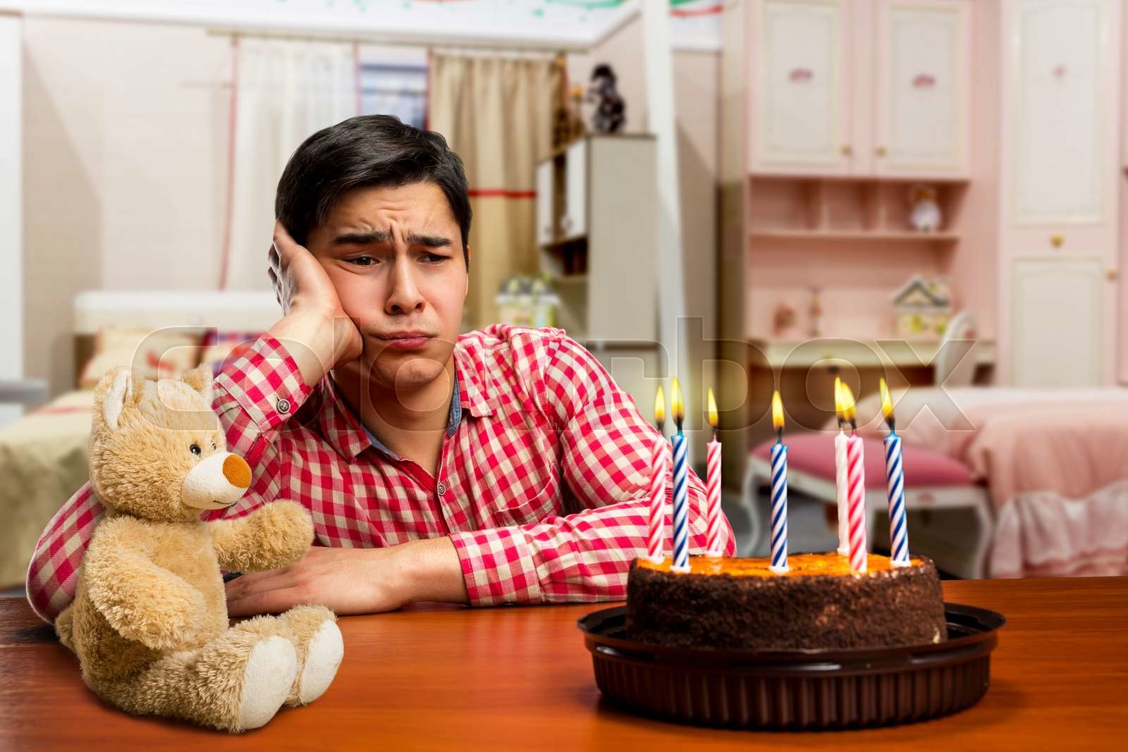 Sad birthday boy | Stock image | Colourbox