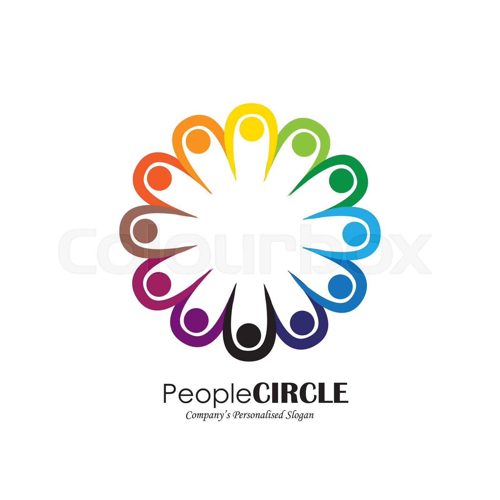 people icons in circle - vector concept engagement, togetherness ...