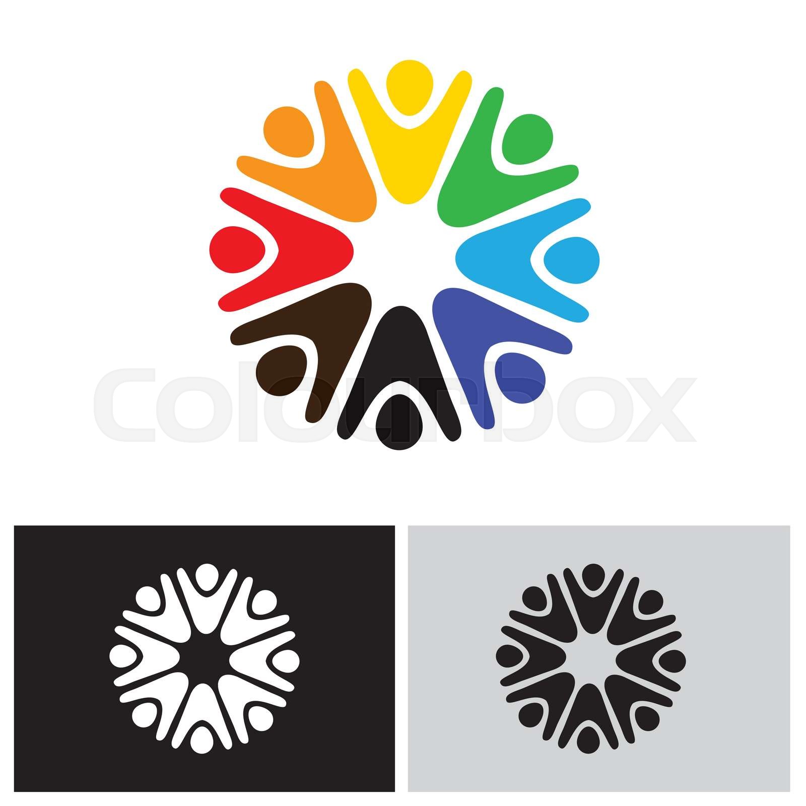 vector logo icon of children playing together | Stock vector | Colourbox