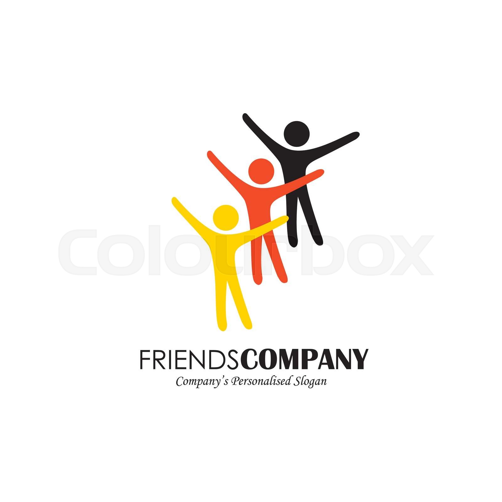 concept vector icon of happy friends together | Stock vector | Colourbox