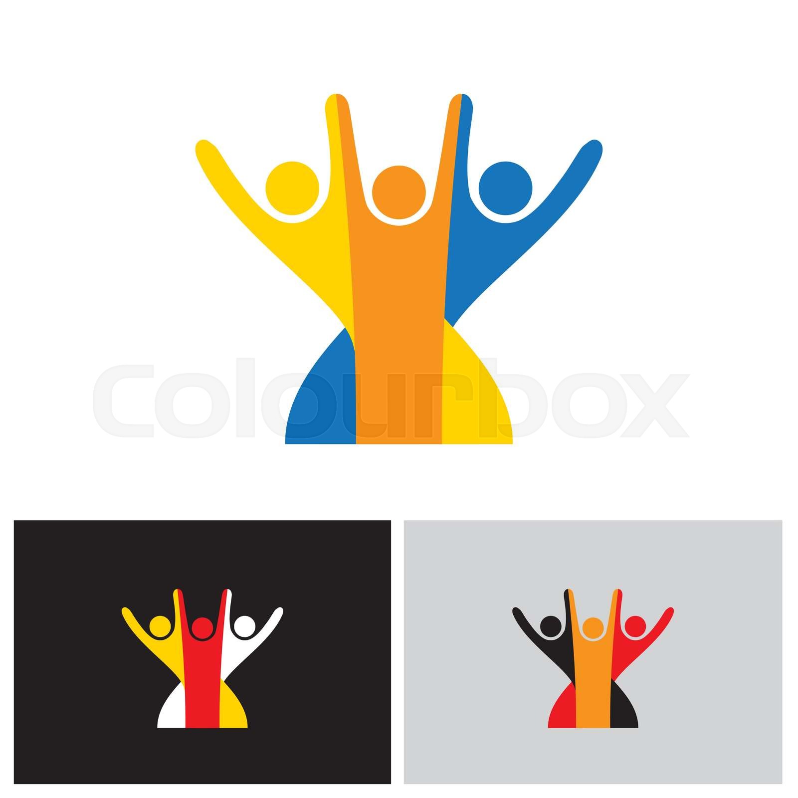 concept vector icon of happy friends together | Stock vector | Colourbox