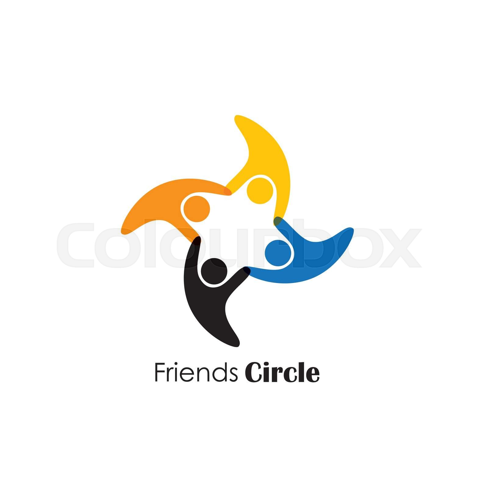 vector logo icon of happy people having fun | Stock vector | Colourbox