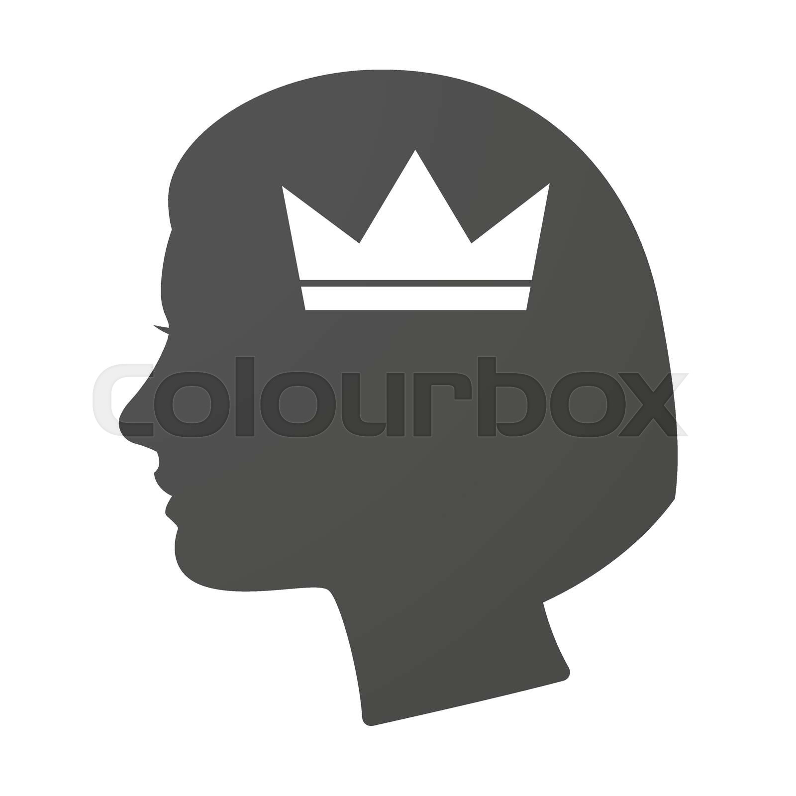 Isoalted female head icon with a crown | Stock vector | Colourbox