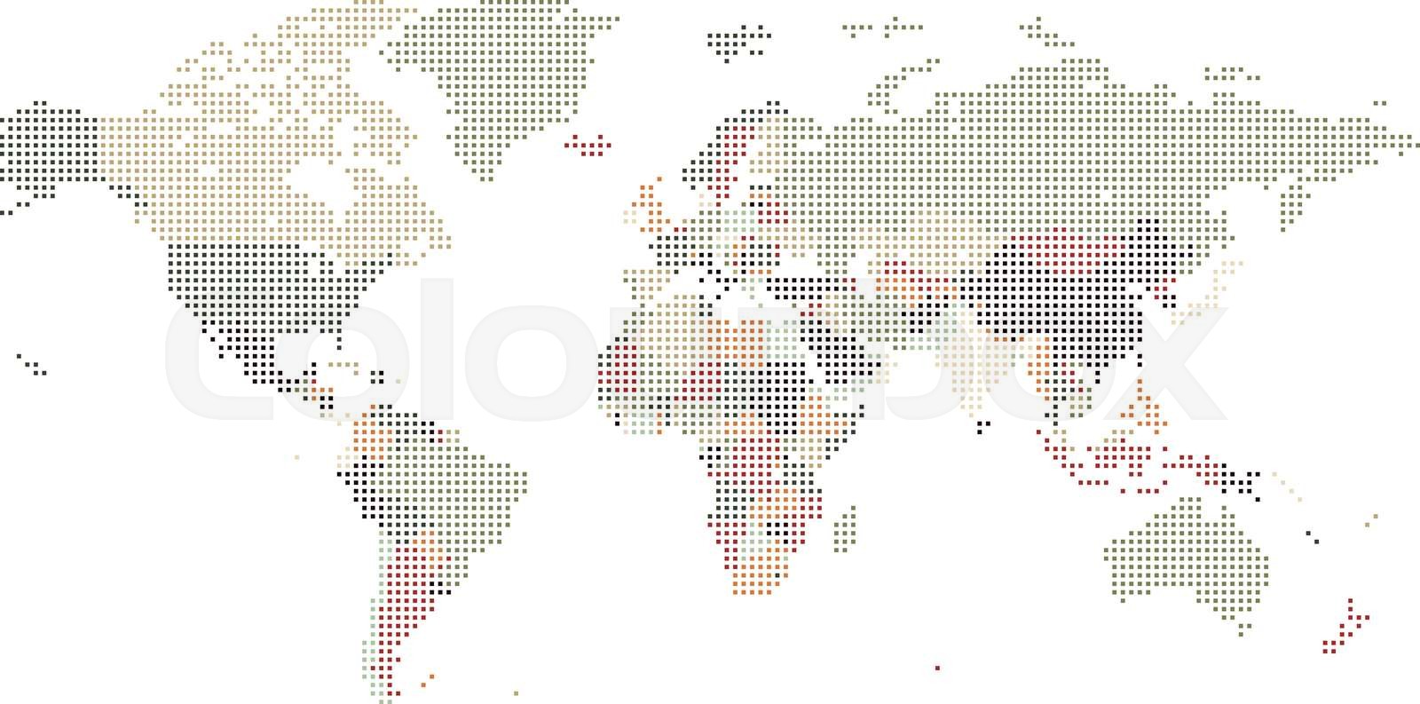 Dotted World map of square dots | Stock vector | Colourbox