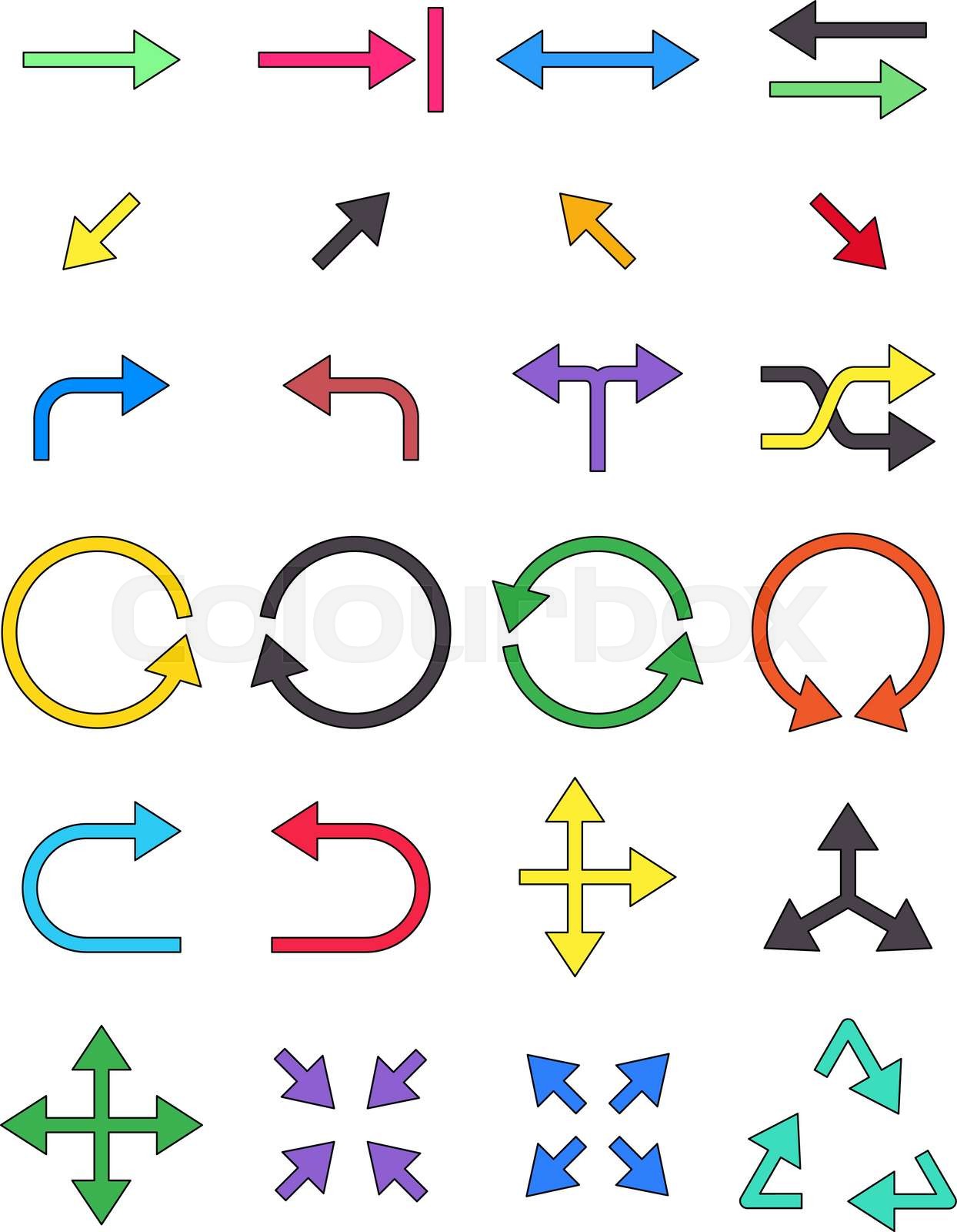 Color arrows icons set | Stock vector | Colourbox