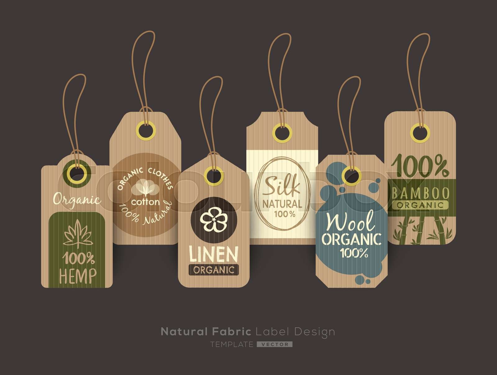 Set of eco friendly fabric cloth tag labels collection design | Stock ...