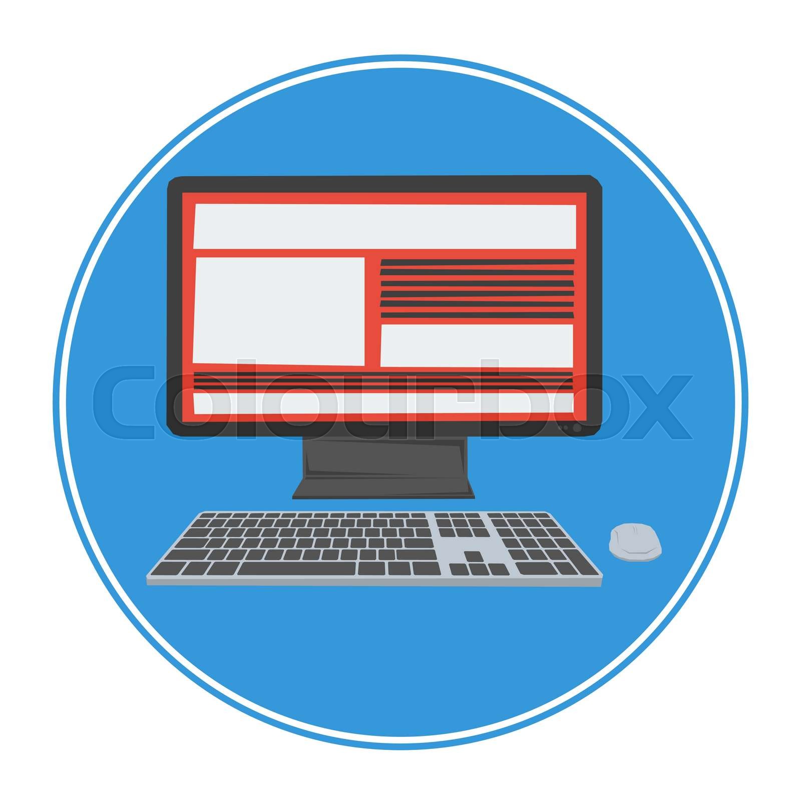 Computer round icon | Stock vector | Colourbox