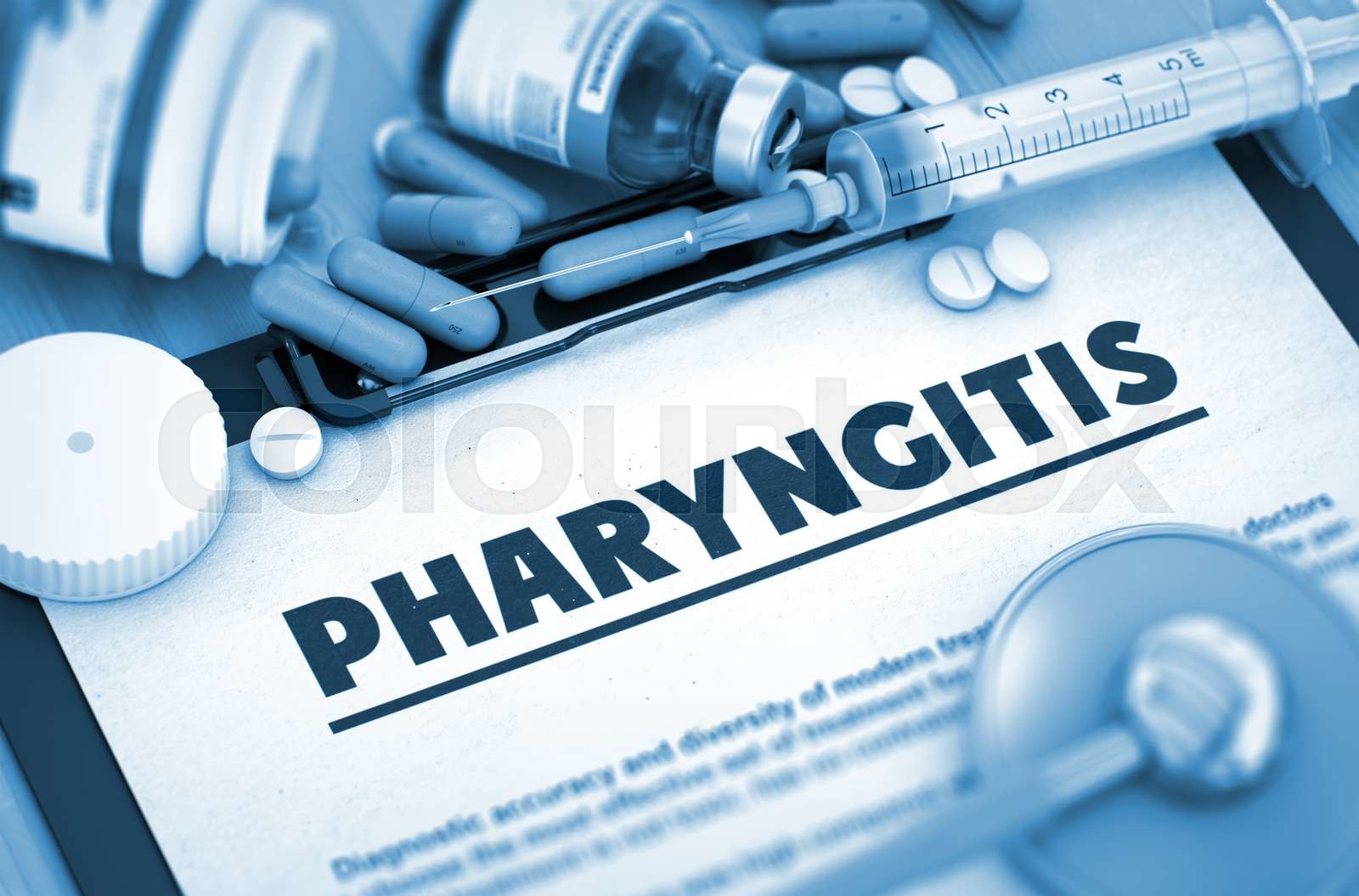 Pharyngitis Diagnosis. Medical Concept. 3D Render. | Stock image ...