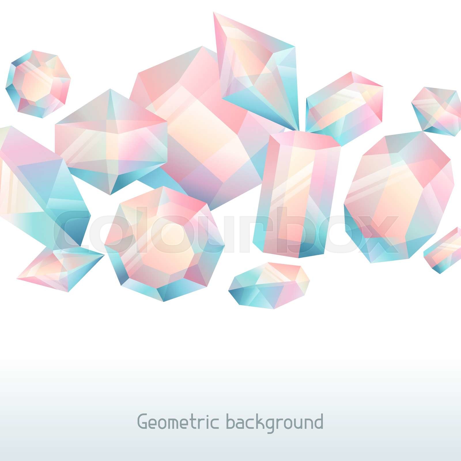 Abstract background with geometric crystals and minerals | Stock vector ...