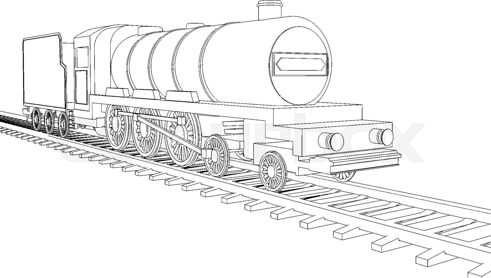 Train outline vector | Stock vector | Colourbox