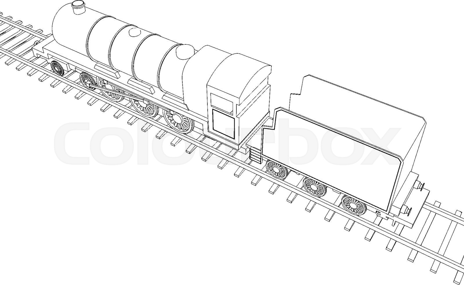 Train outline vector | Stock vector | Colourbox