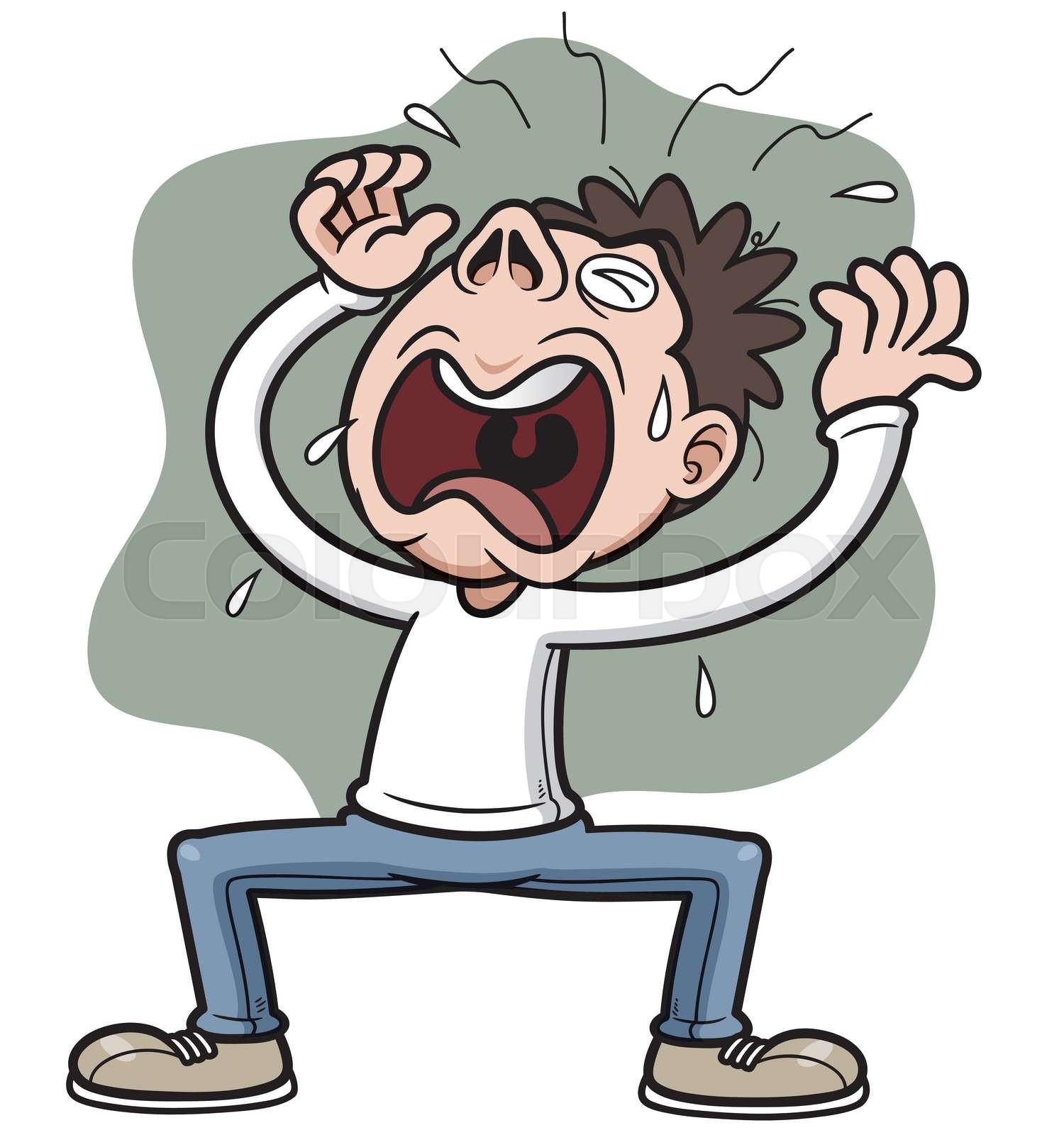 irre, cartoon, mann | Stock-Vektor | Colourbox