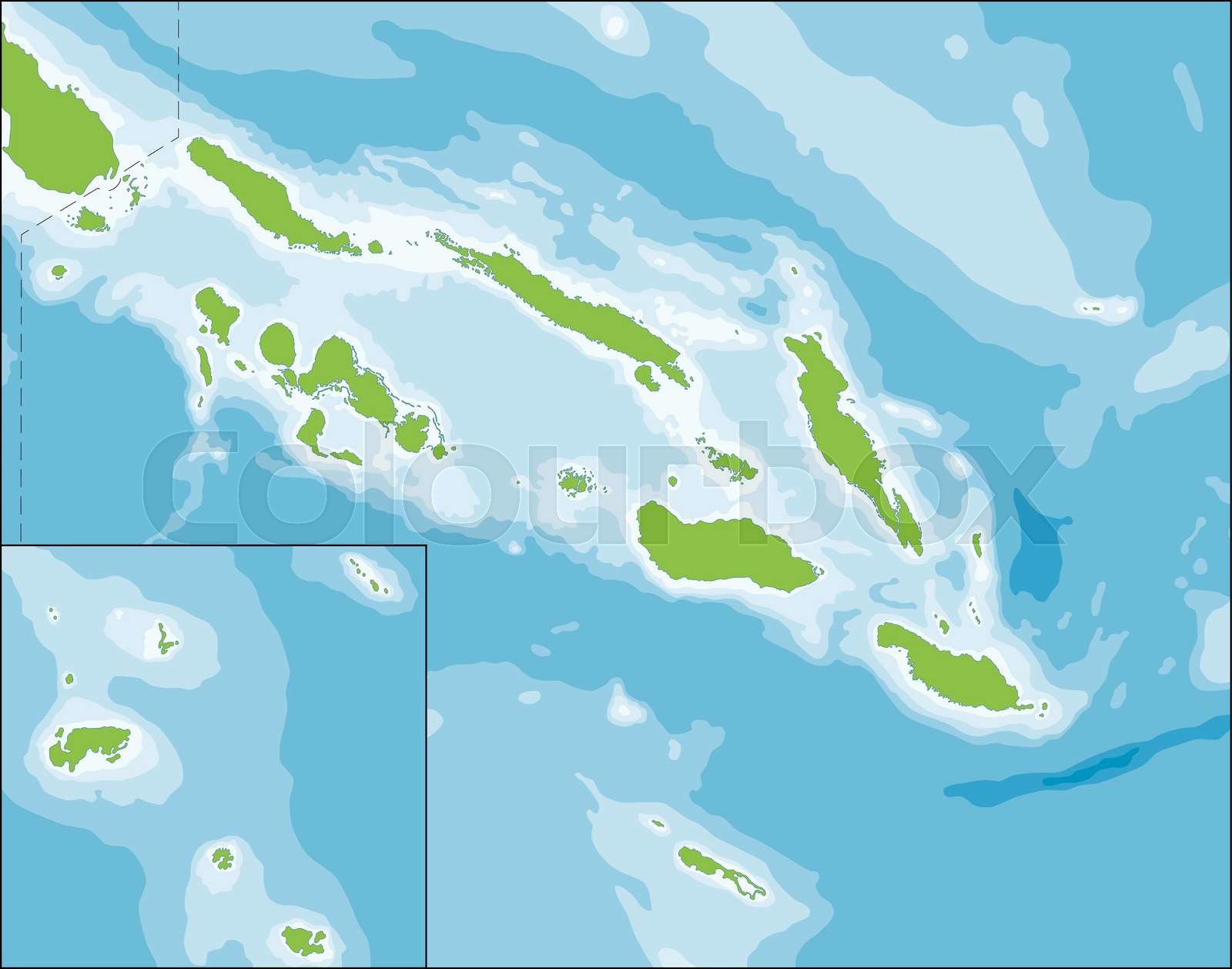 Map of Solomon Islands | Stock vector | Colourbox