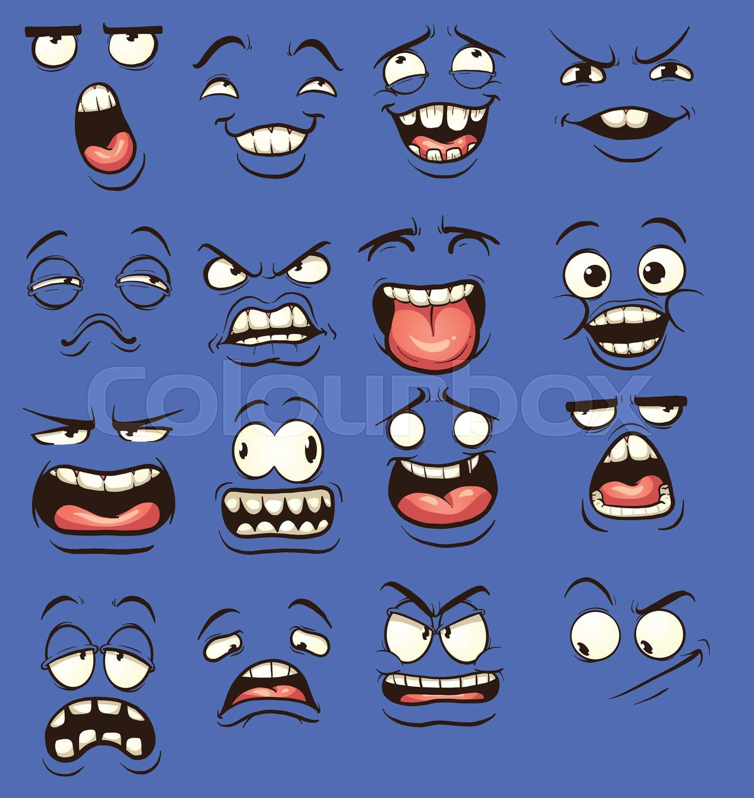 Cartoon faces | Stock vector | Colourbox