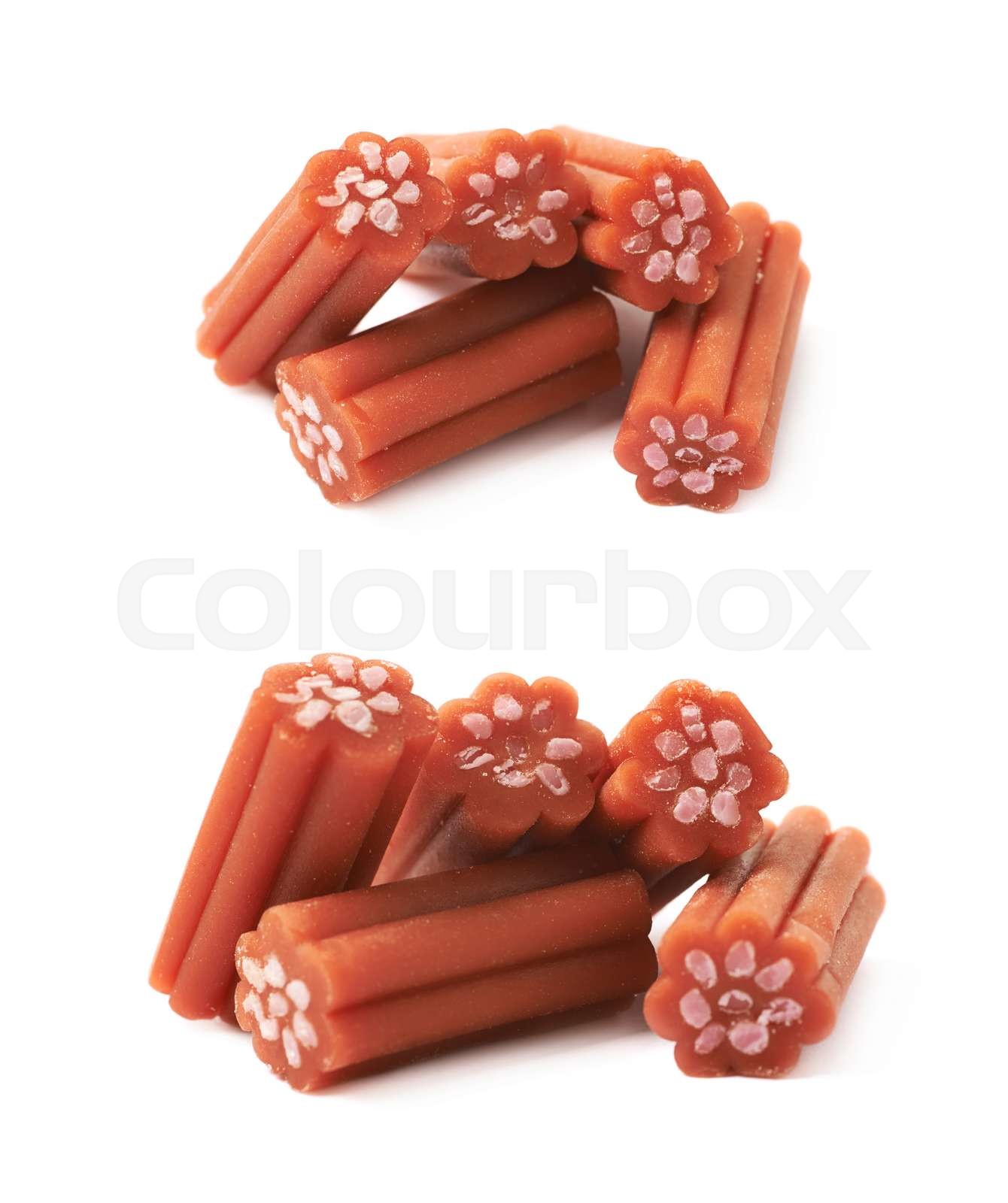 Red licorice stick candy isolated | Stock image | Colourbox