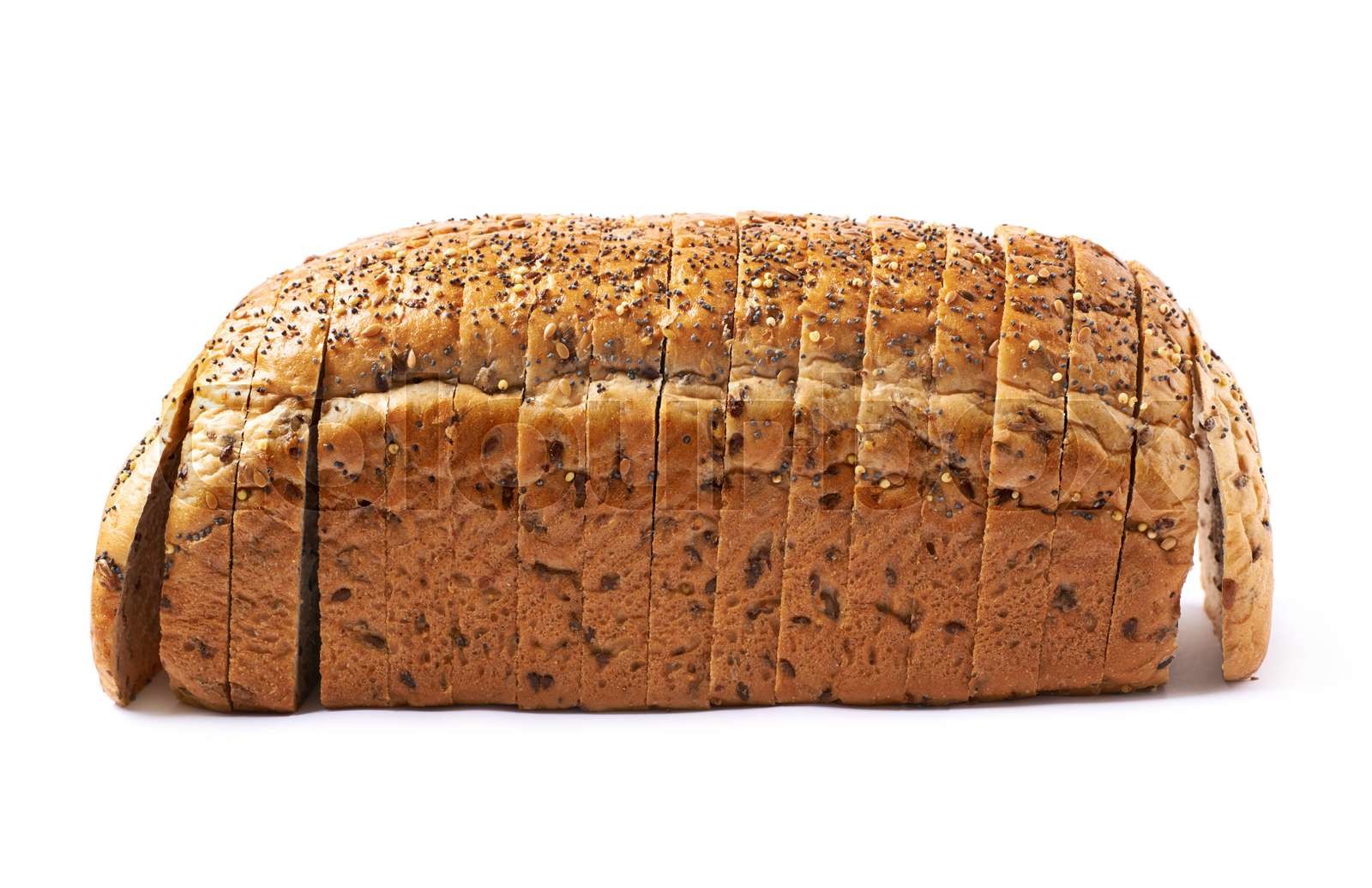 Sliced White Bread Loaf Isolated Stock Image Colourbox