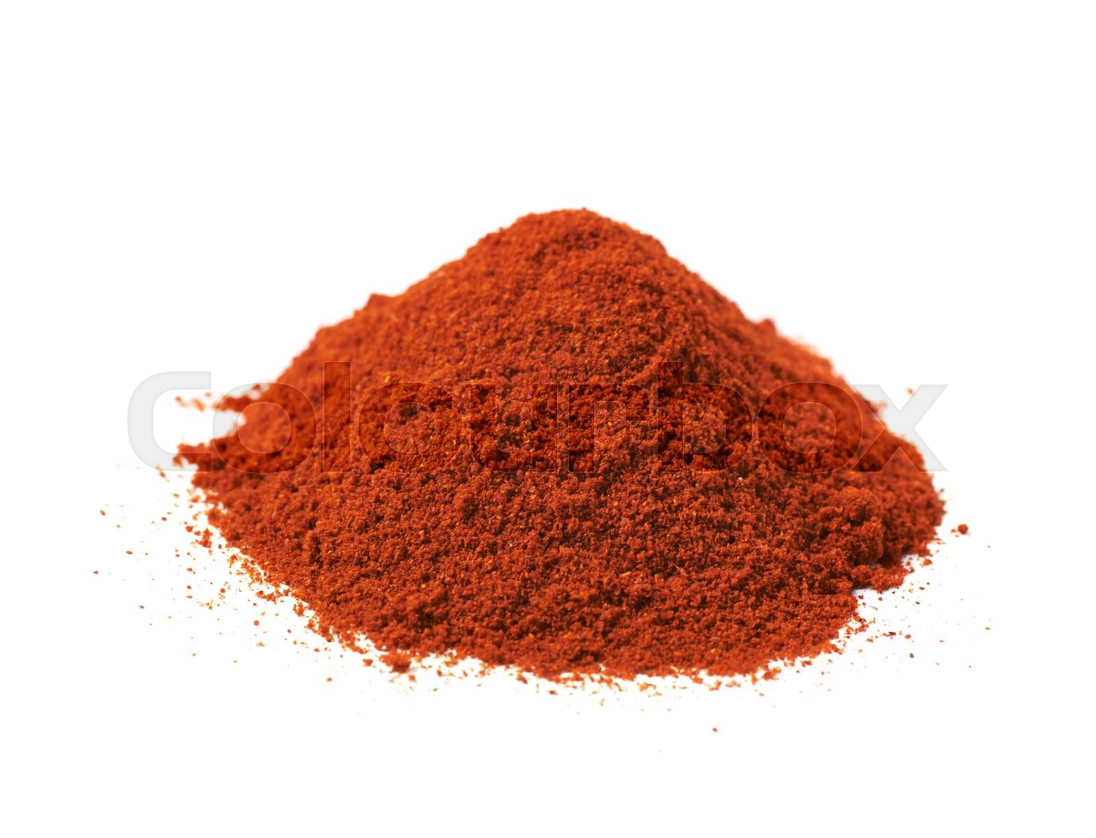 Pile of red paprika powder isolated | Stock image | Colourbox