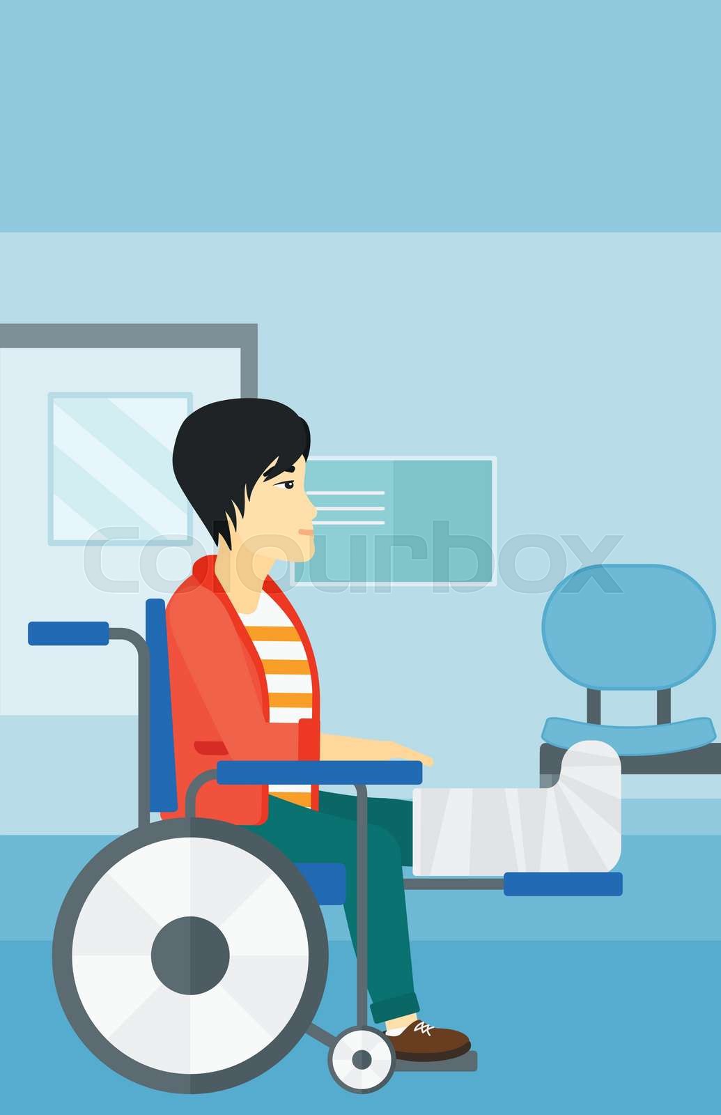 Patient sitting in wheelchair. | Stock vector | Colourbox