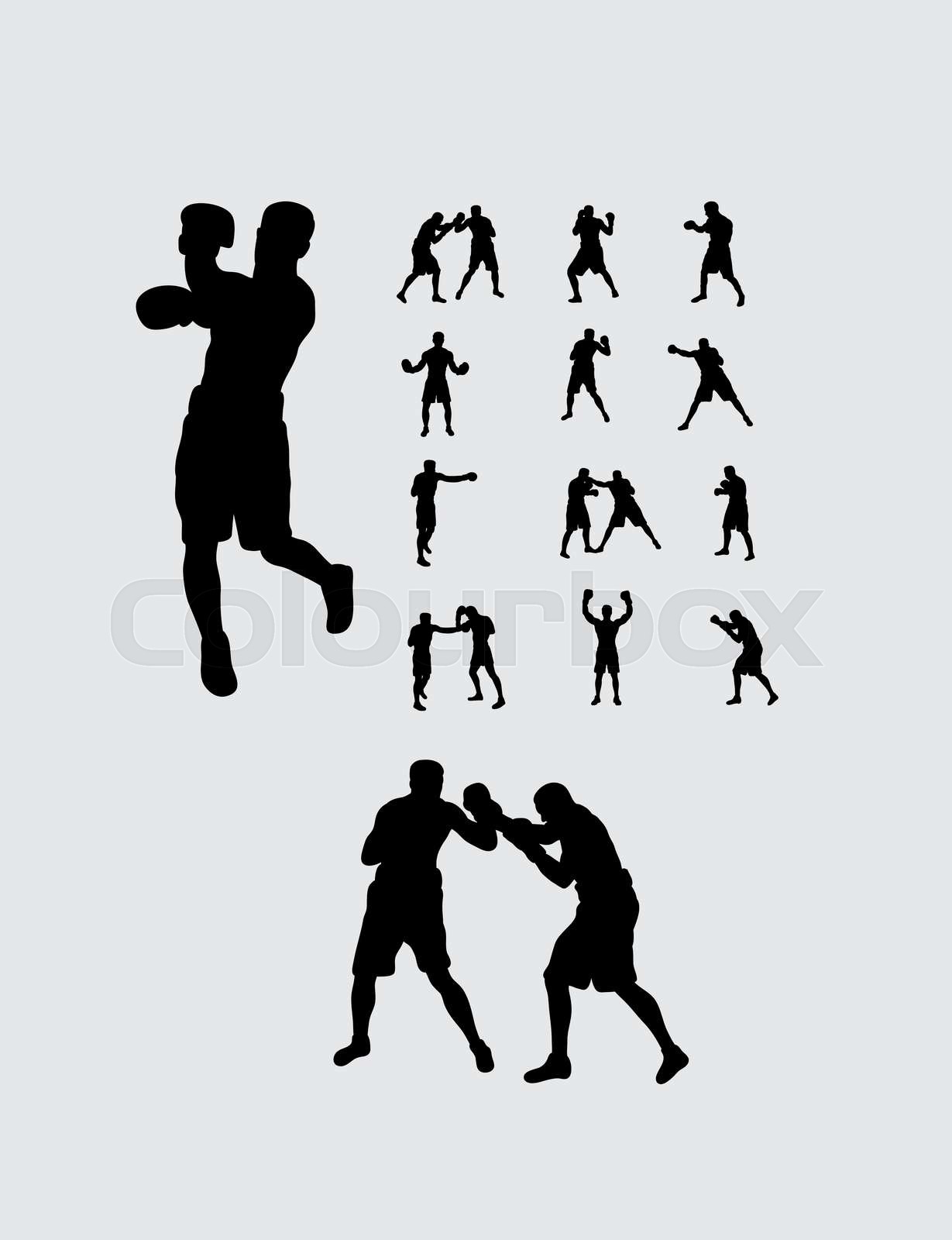Boxing Silhouettes | Stock vector | Colourbox