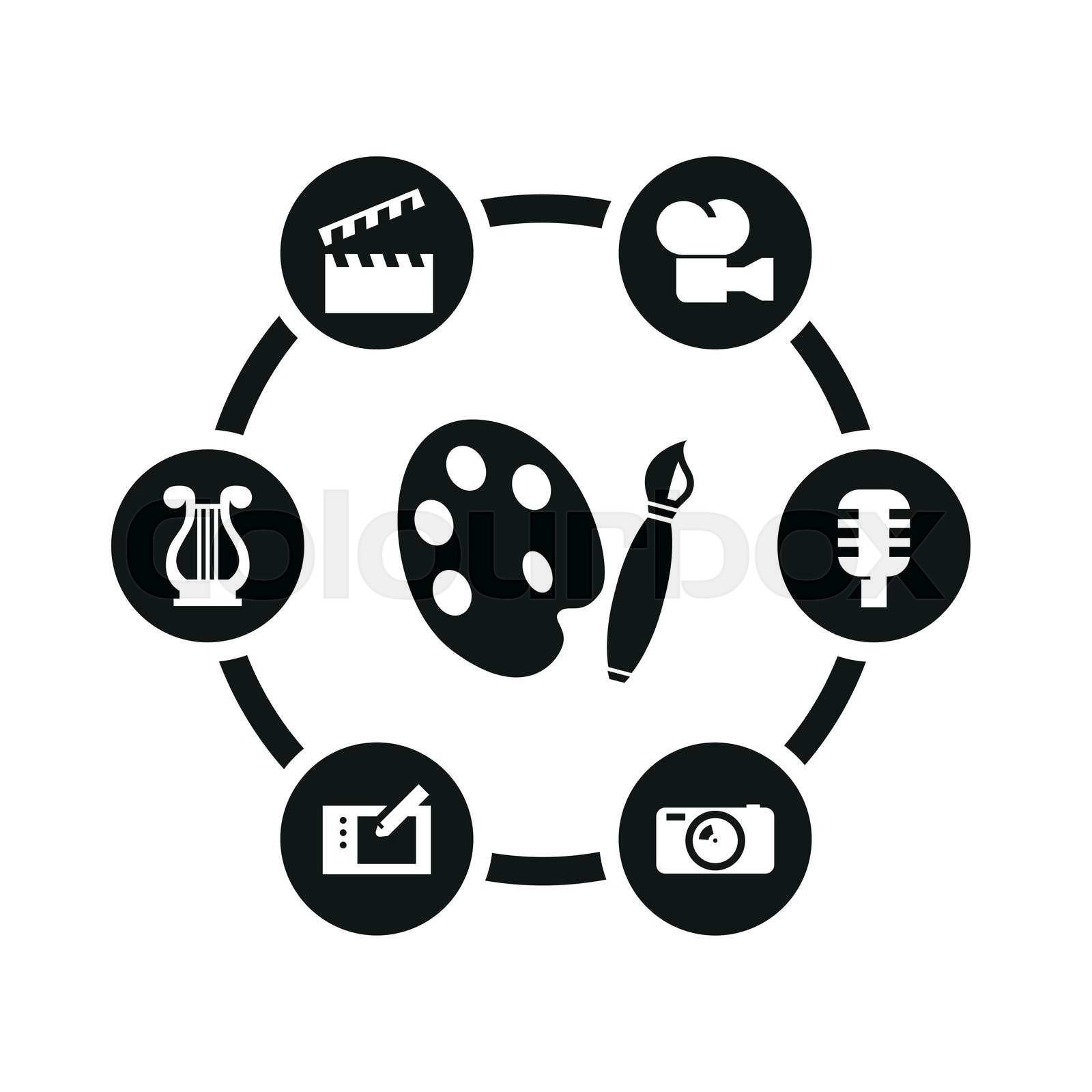 Vector black art icon set | Stock vector | Colourbox