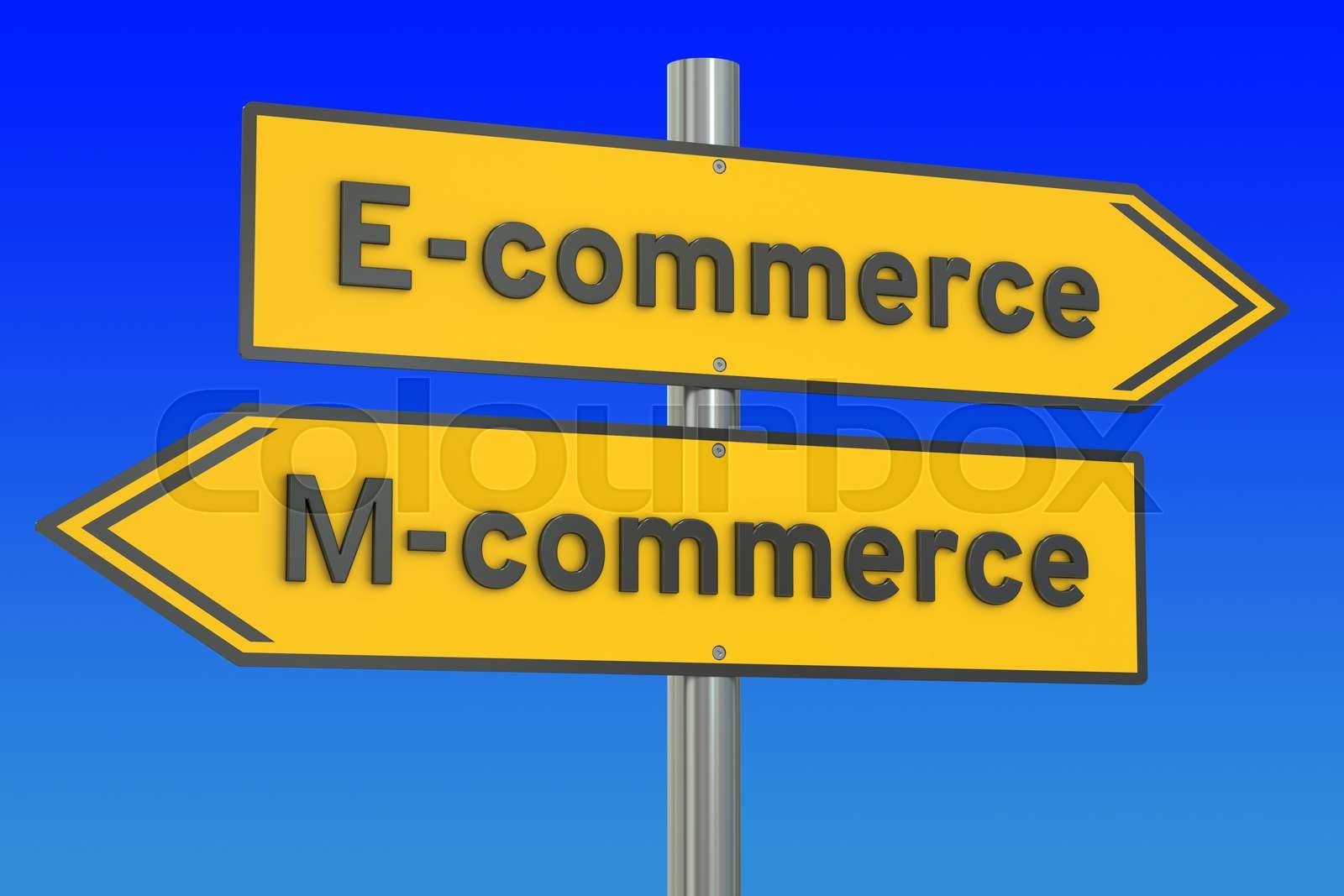 e-commerce or m-commerce concept 3D rendering | Stock image | Colourbox