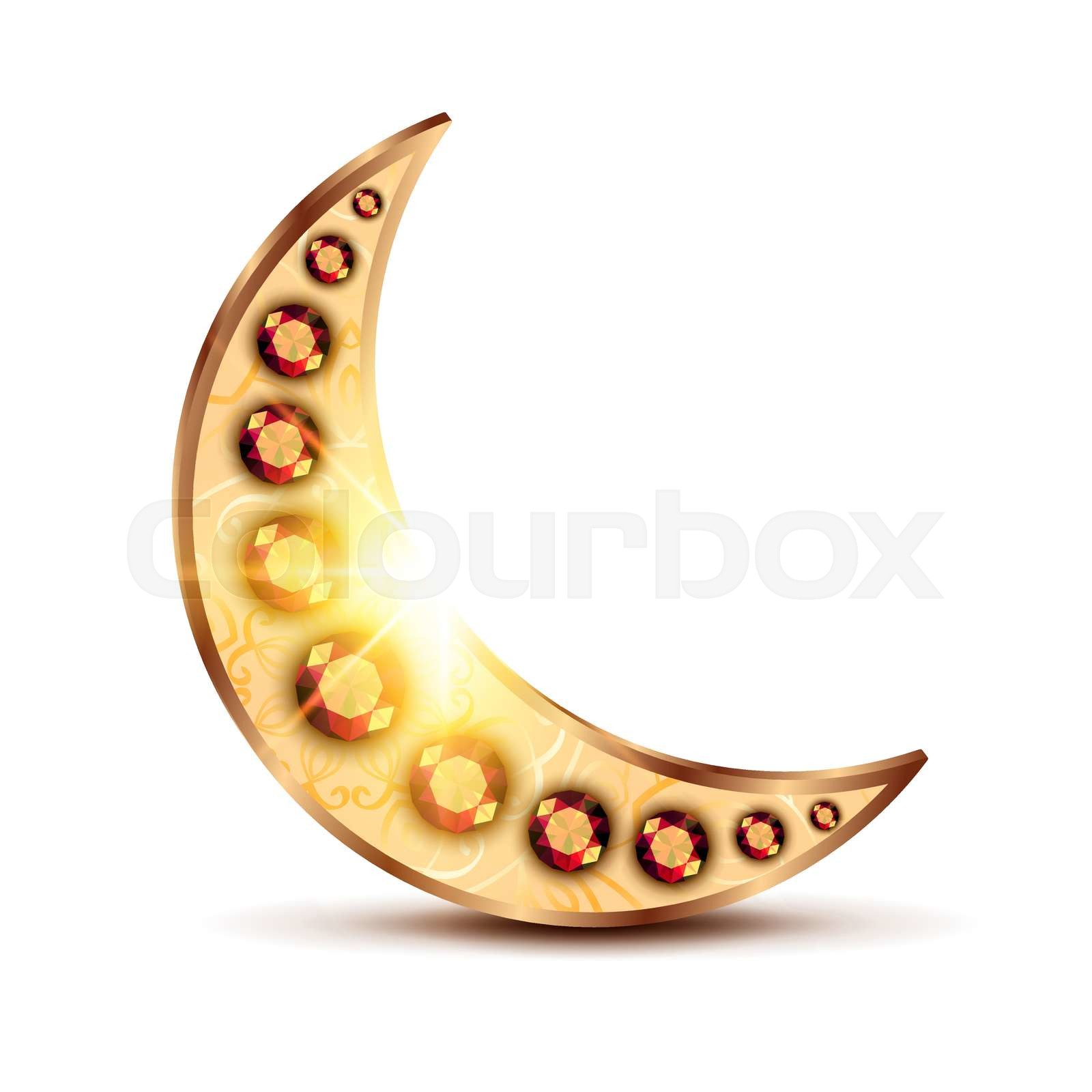 Golden Precious Moon | Stock vector | Colourbox