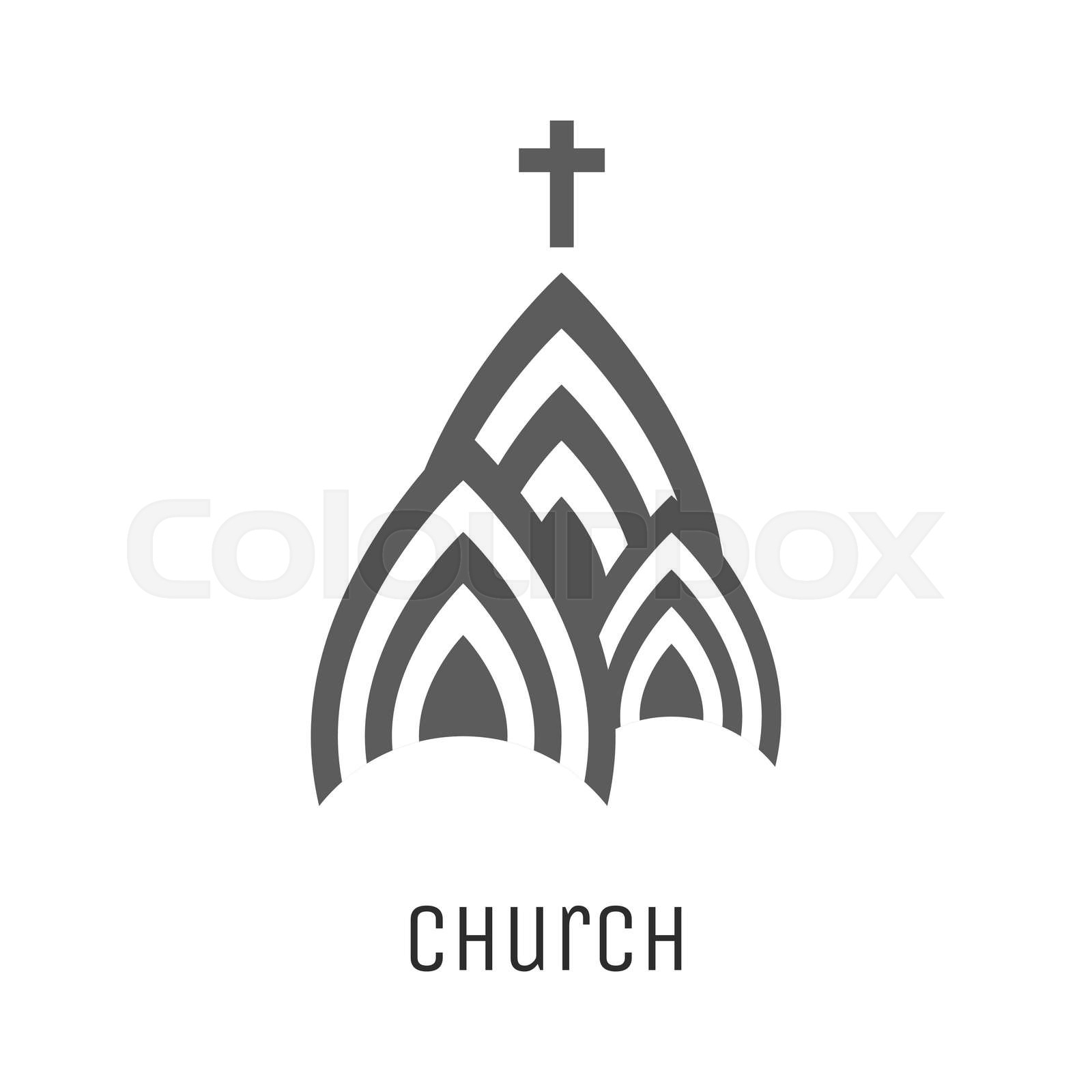 Church logo vector icon. | Stock vector | Colourbox