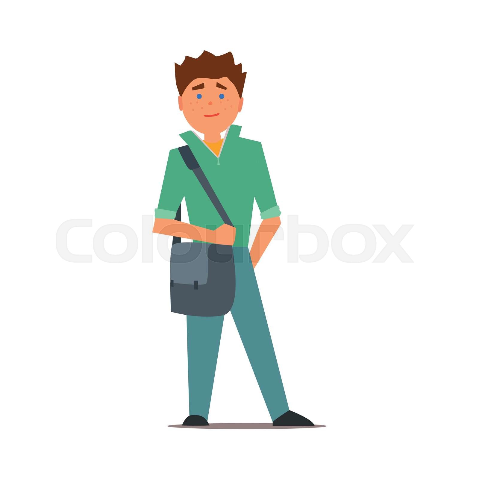 Male Student Vector Illustration | Stock vector | Colourbox