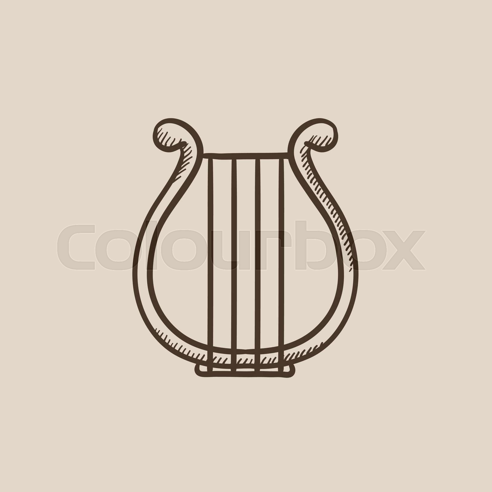 Lyre sketch icon. | Stock vector | Colourbox