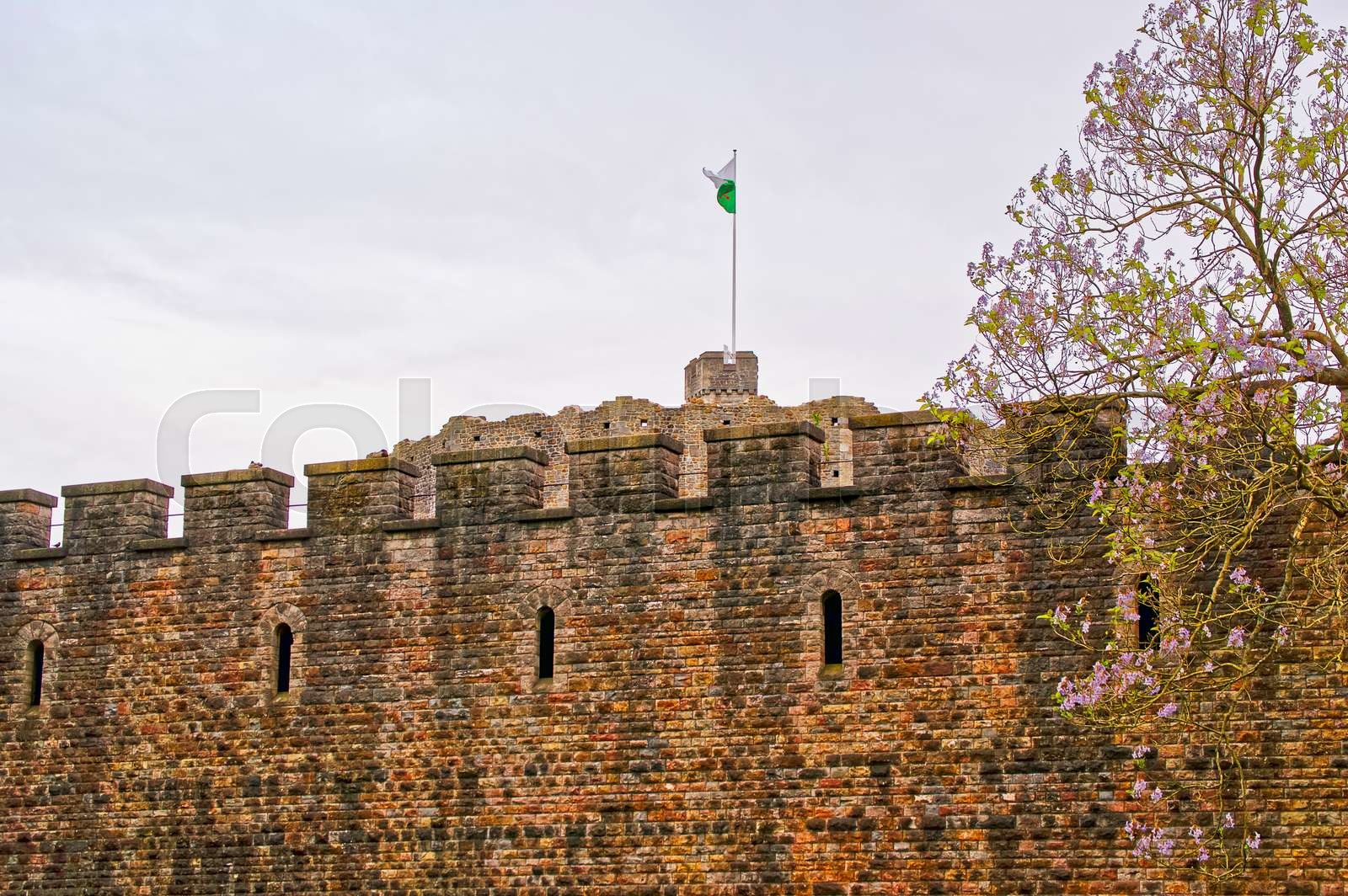 Walls of Cardiff Castle in Cardiff in Wales | Stock image | Colourbox