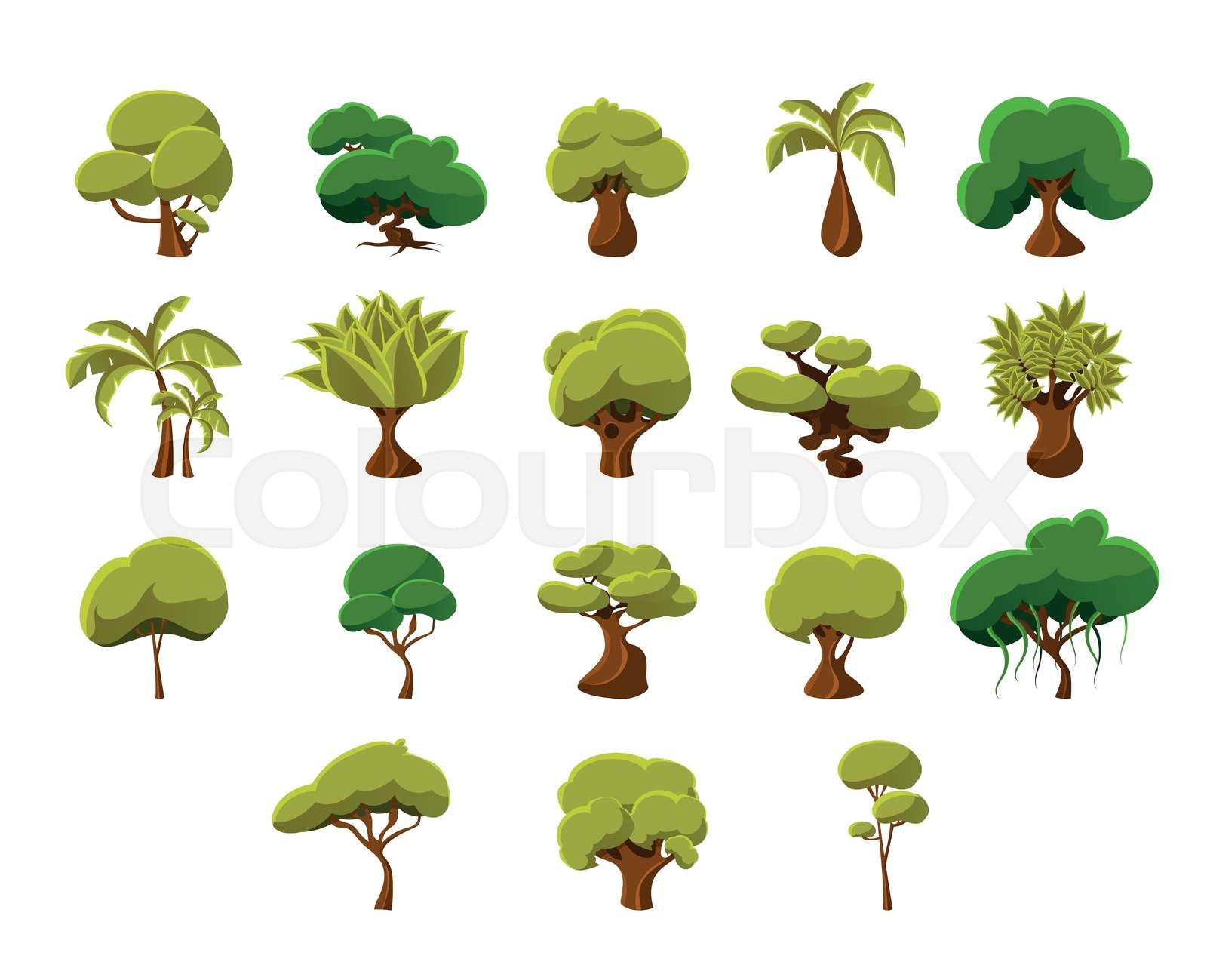Tropical Trees Collection | Stock vector | Colourbox