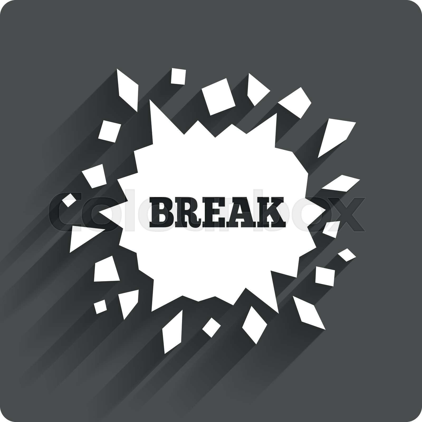 Break it. Cracked hole icon. Smashed wall. | Stock vector | Colourbox