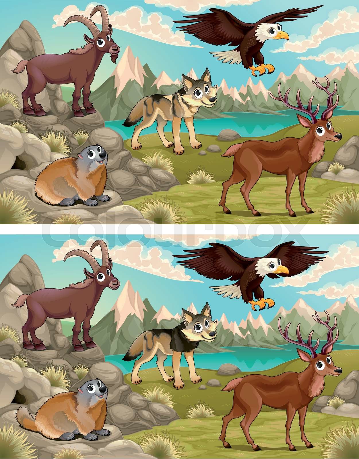 Spot the differences | Stock vector | Colourbox