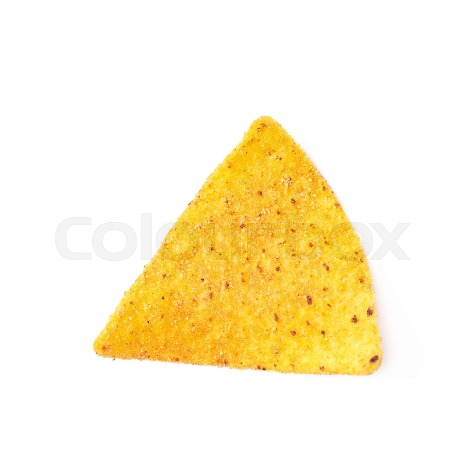 Single corn tortilla chip isolated | Stock image | Colourbox