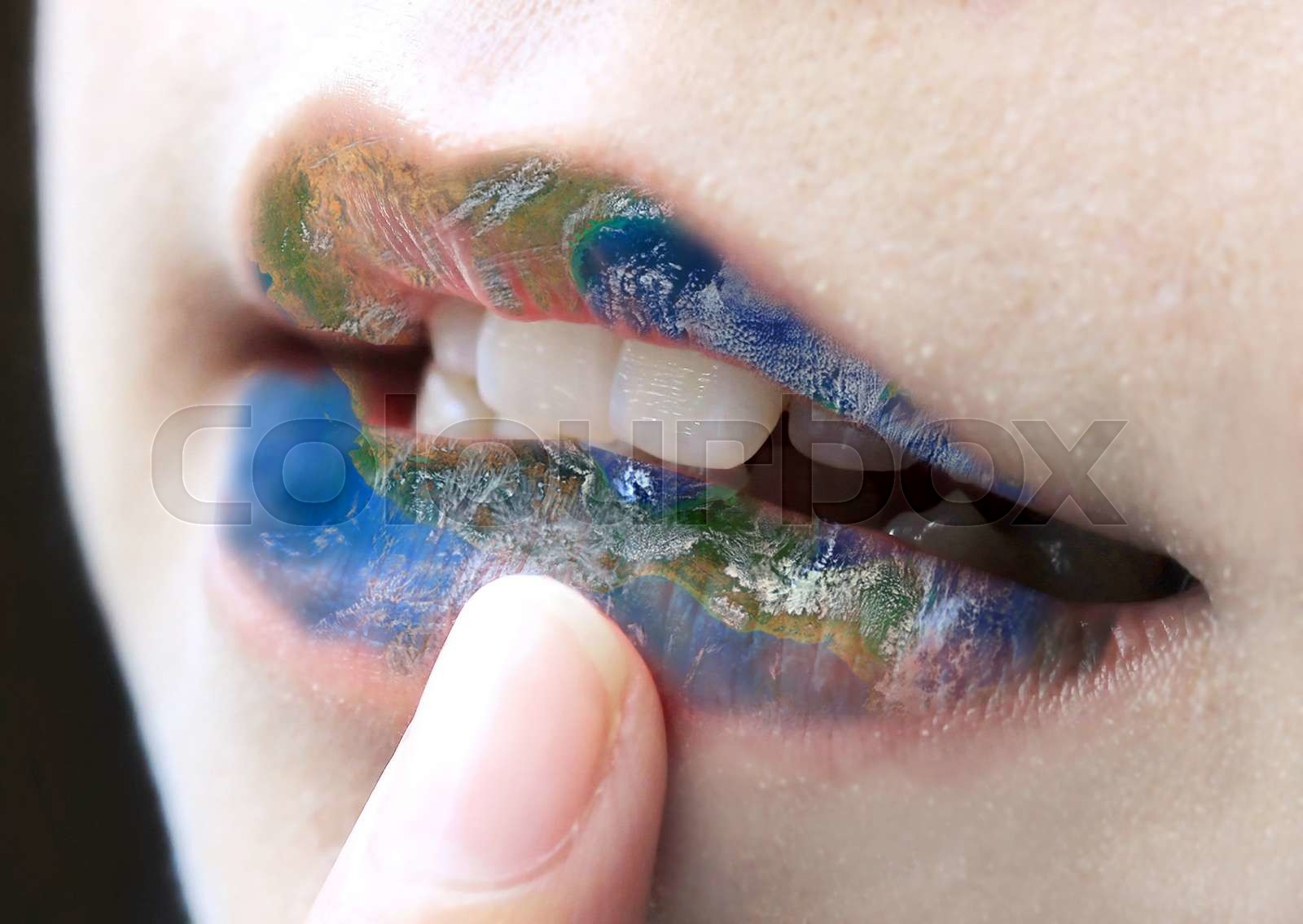 lips with world map, including elements furnished by NASA | Stock image ...