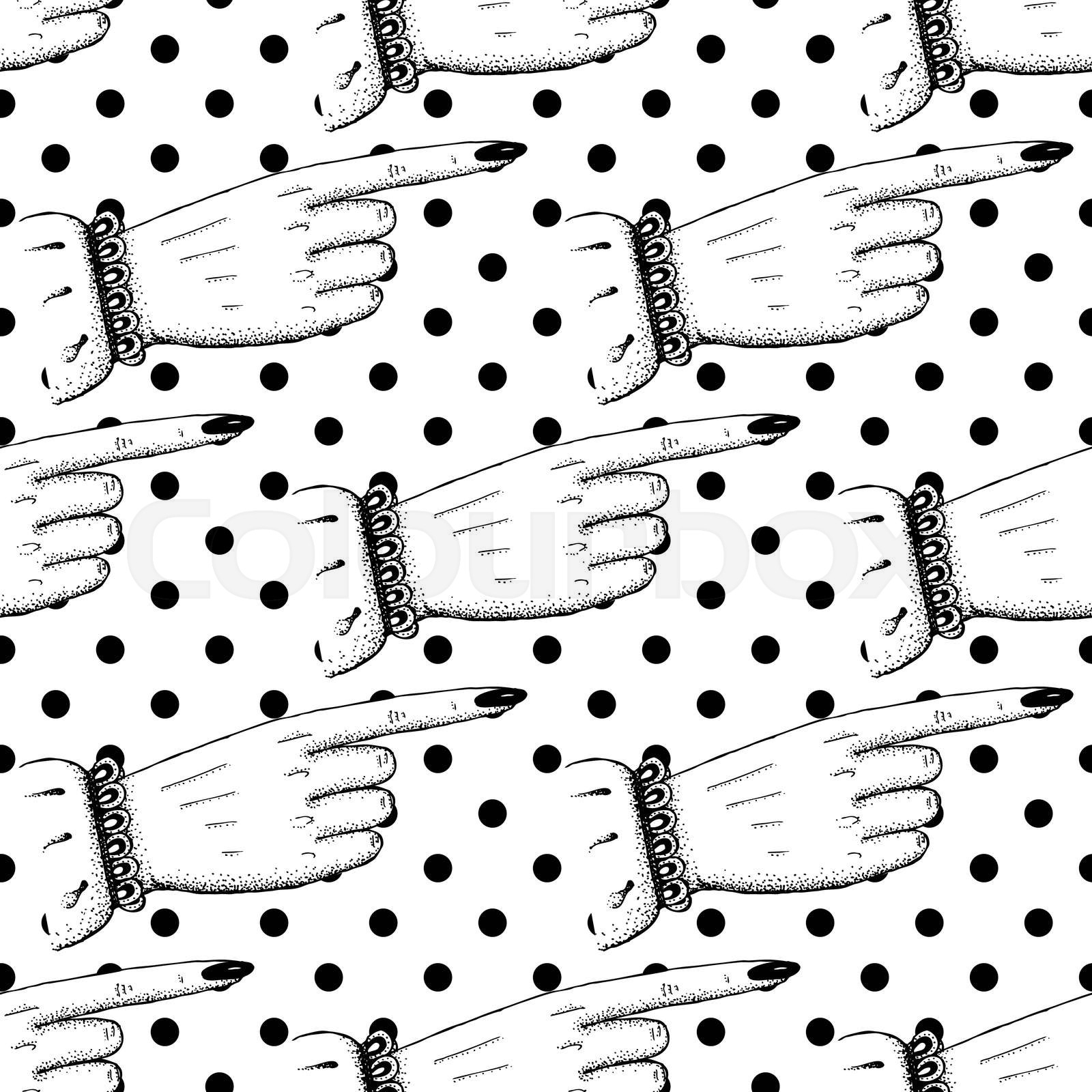 Pointing fingers seamless pattern | Stock vector | Colourbox