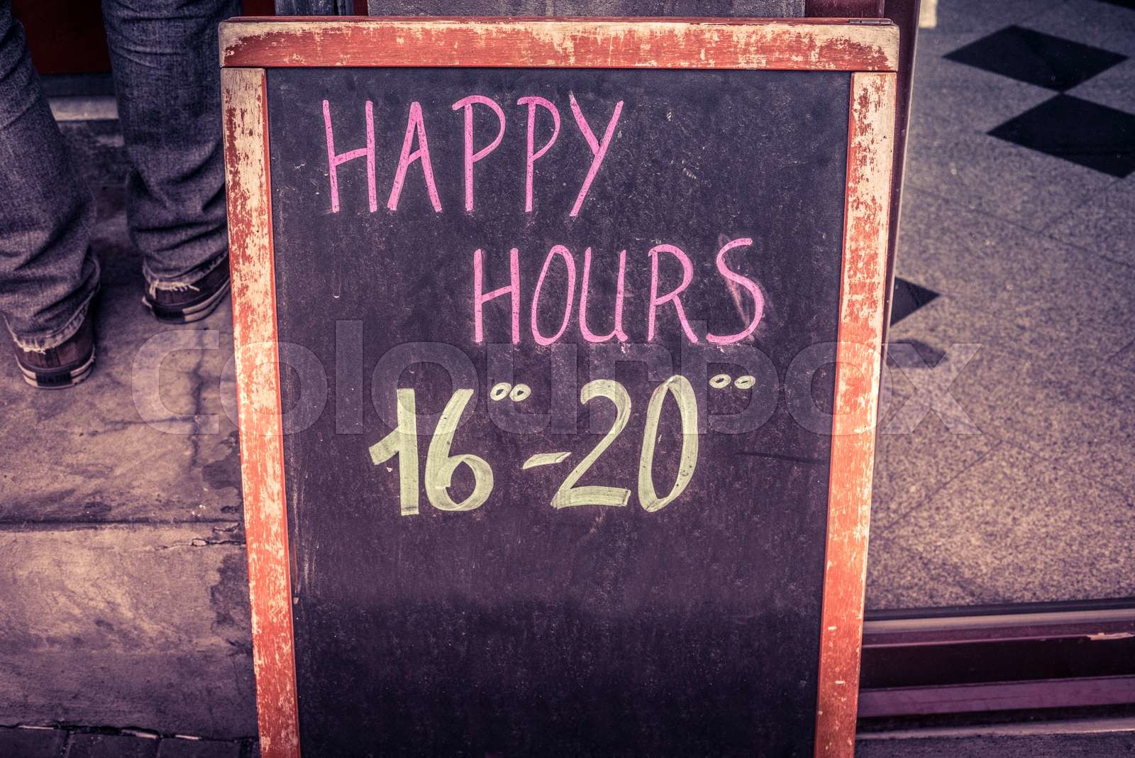 Happy hour board with text | Stock image | Colourbox