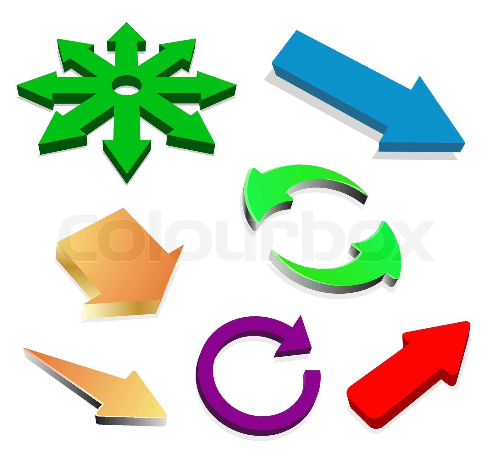 3d Vektor-Pfeile-set | Stock-Vektor | Colourbox