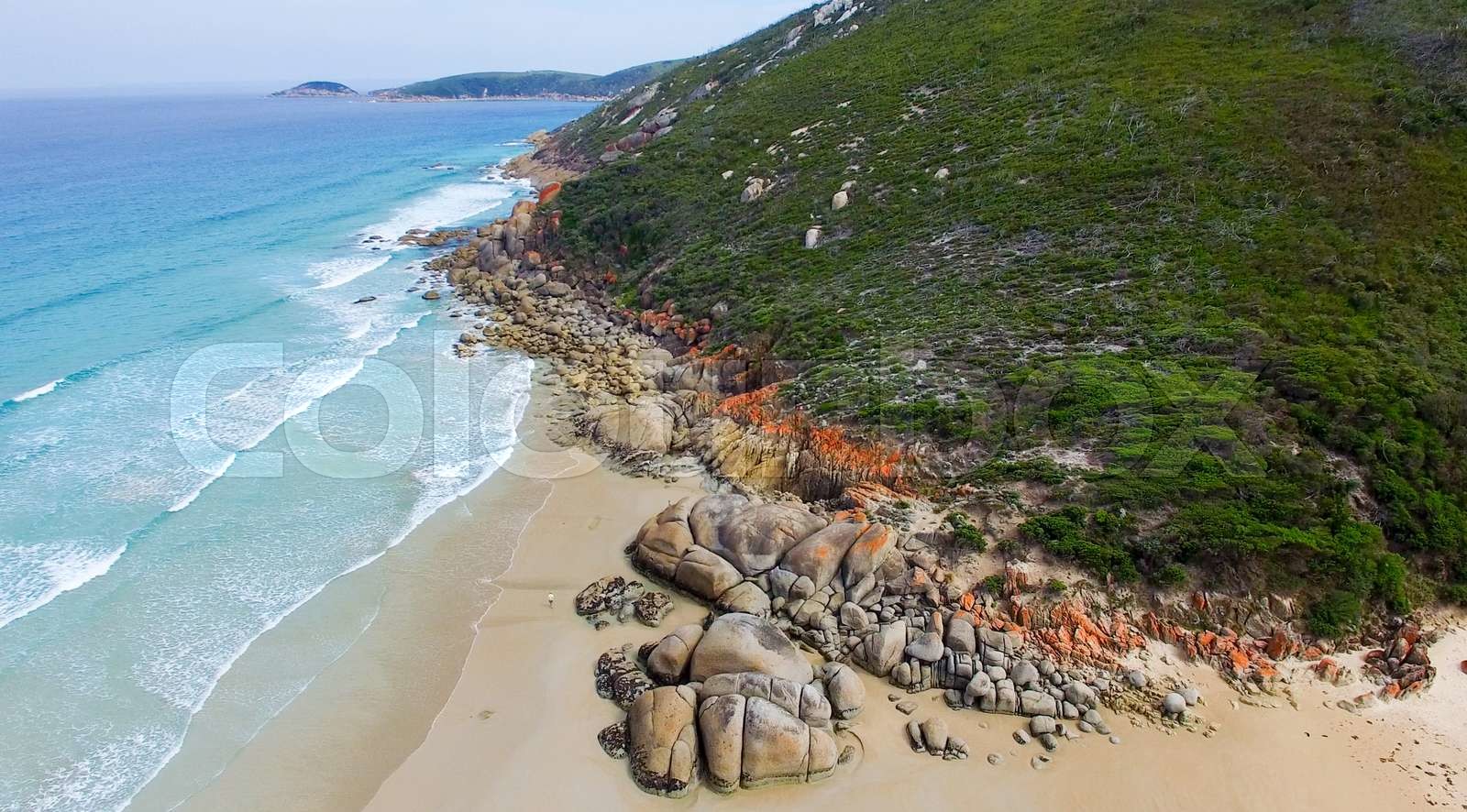 Wilsons Promontory famous beach, Victoria from the air, Australia ...
