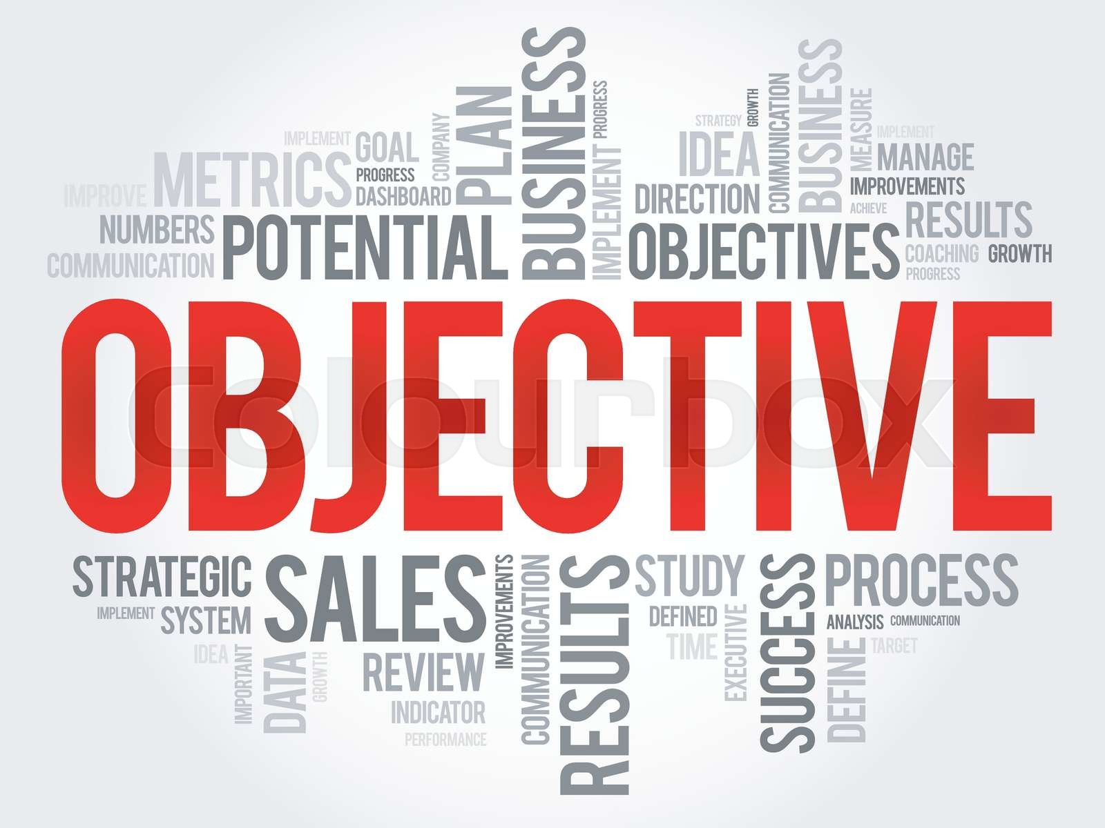 Objective word cloud | Stock vector | Colourbox