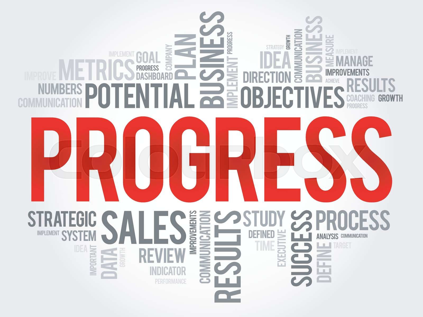 Progress word cloud | Stock vector | Colourbox