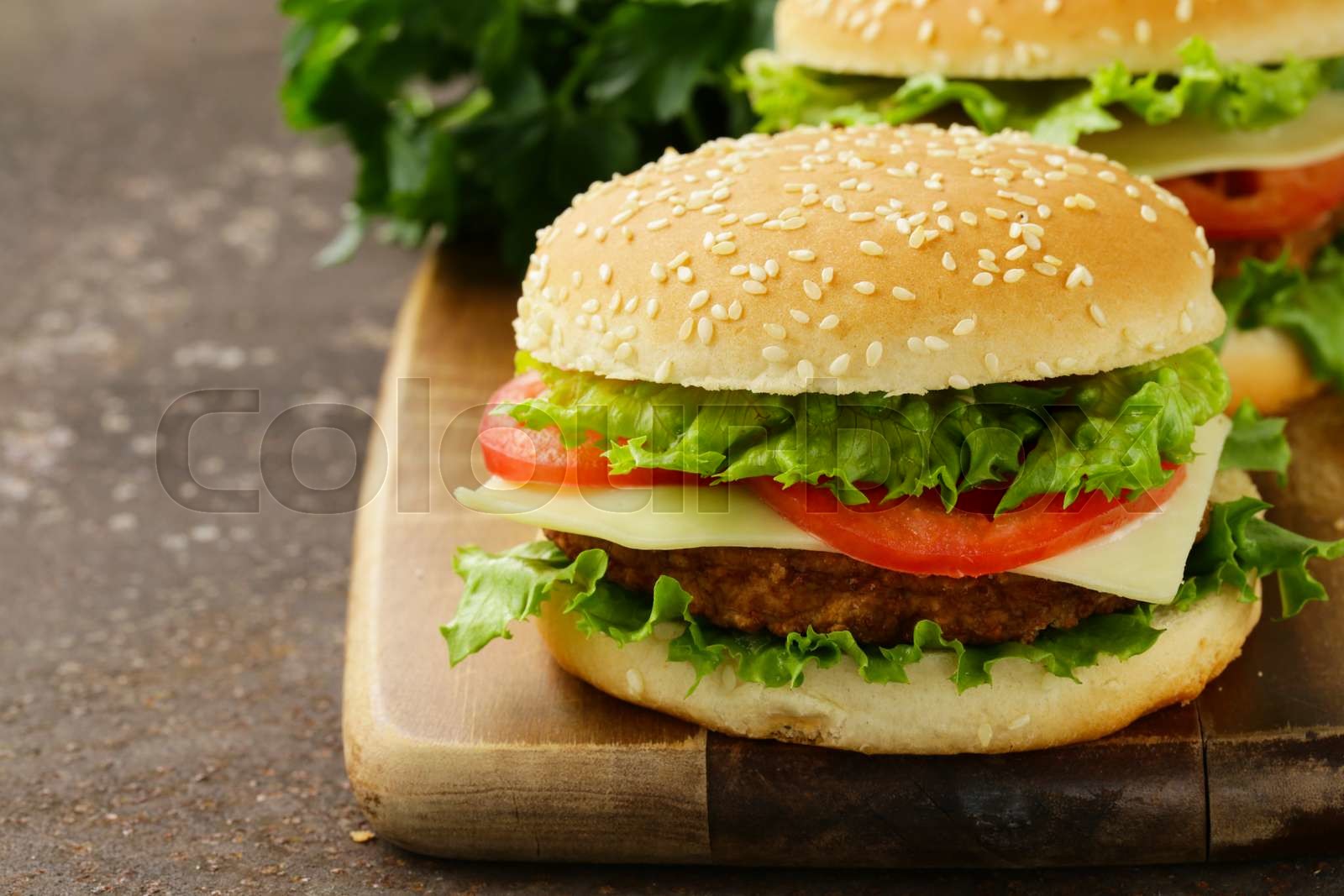 traditional cheeseburger | Stock image | Colourbox