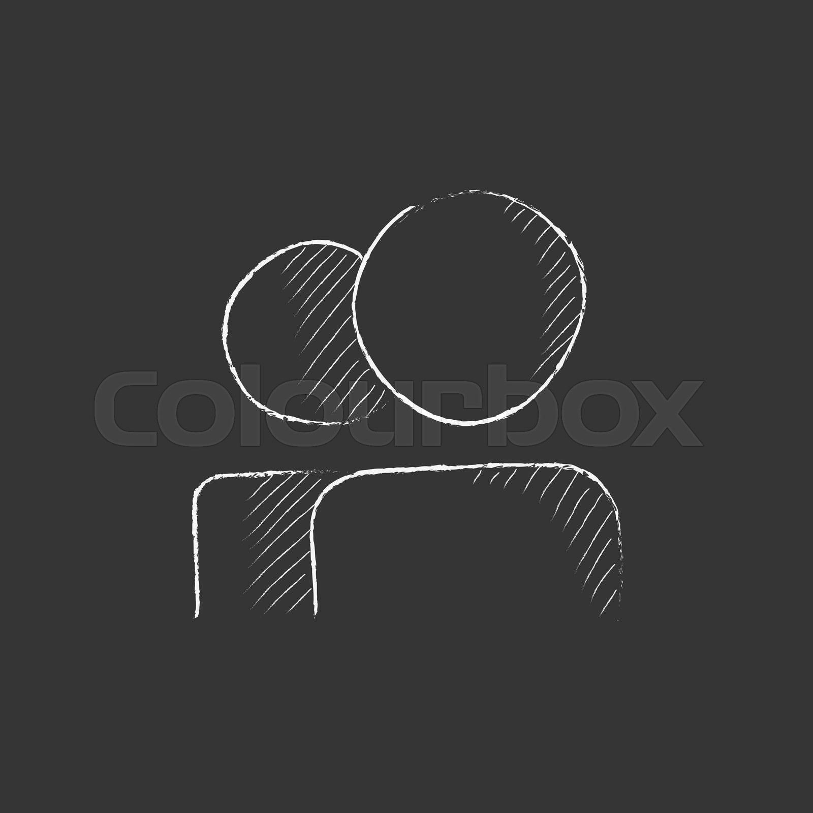 People. Drawn in chalk icon. | Stock vector | Colourbox