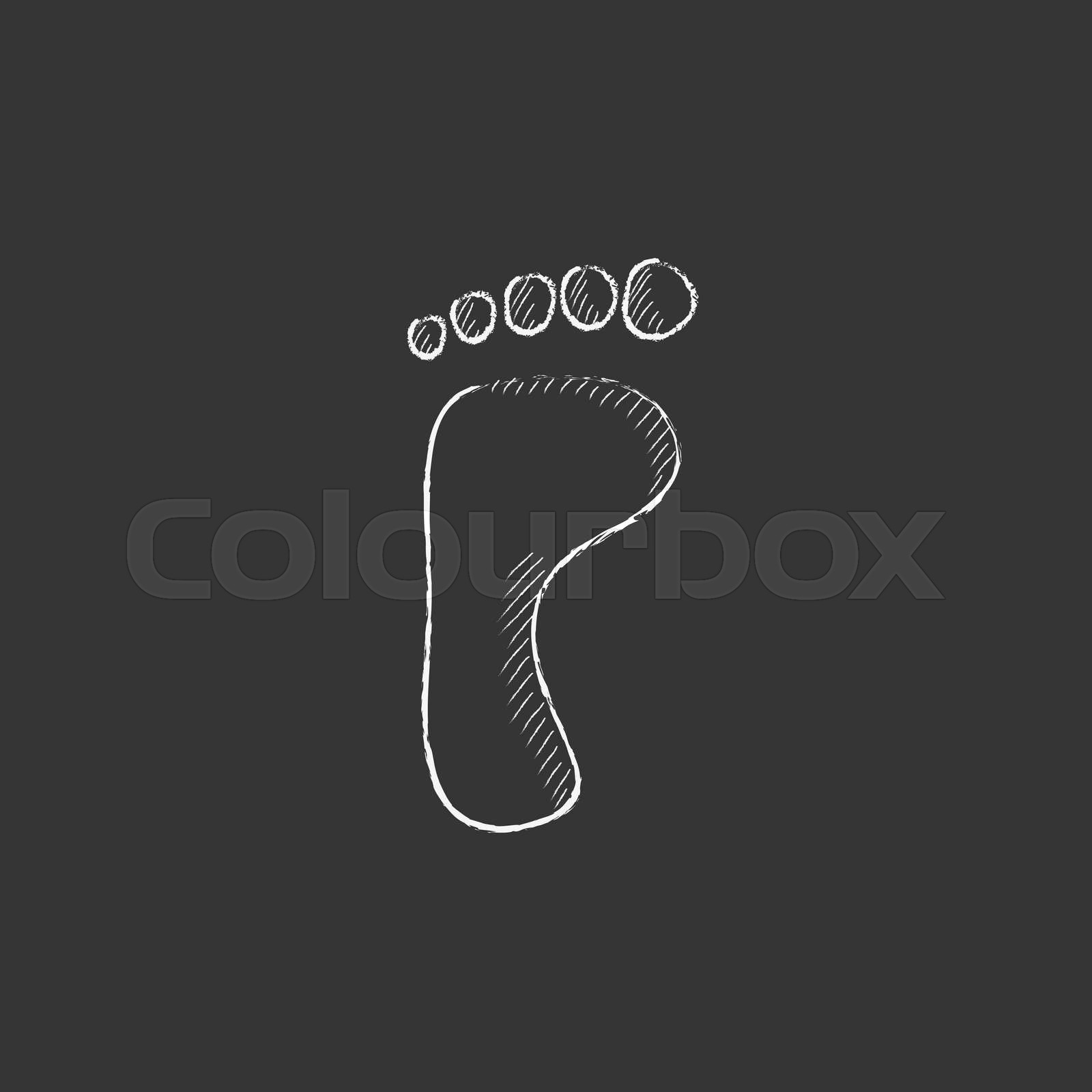 Footprint. Drawn in chalk icon. | Stock vector | Colourbox