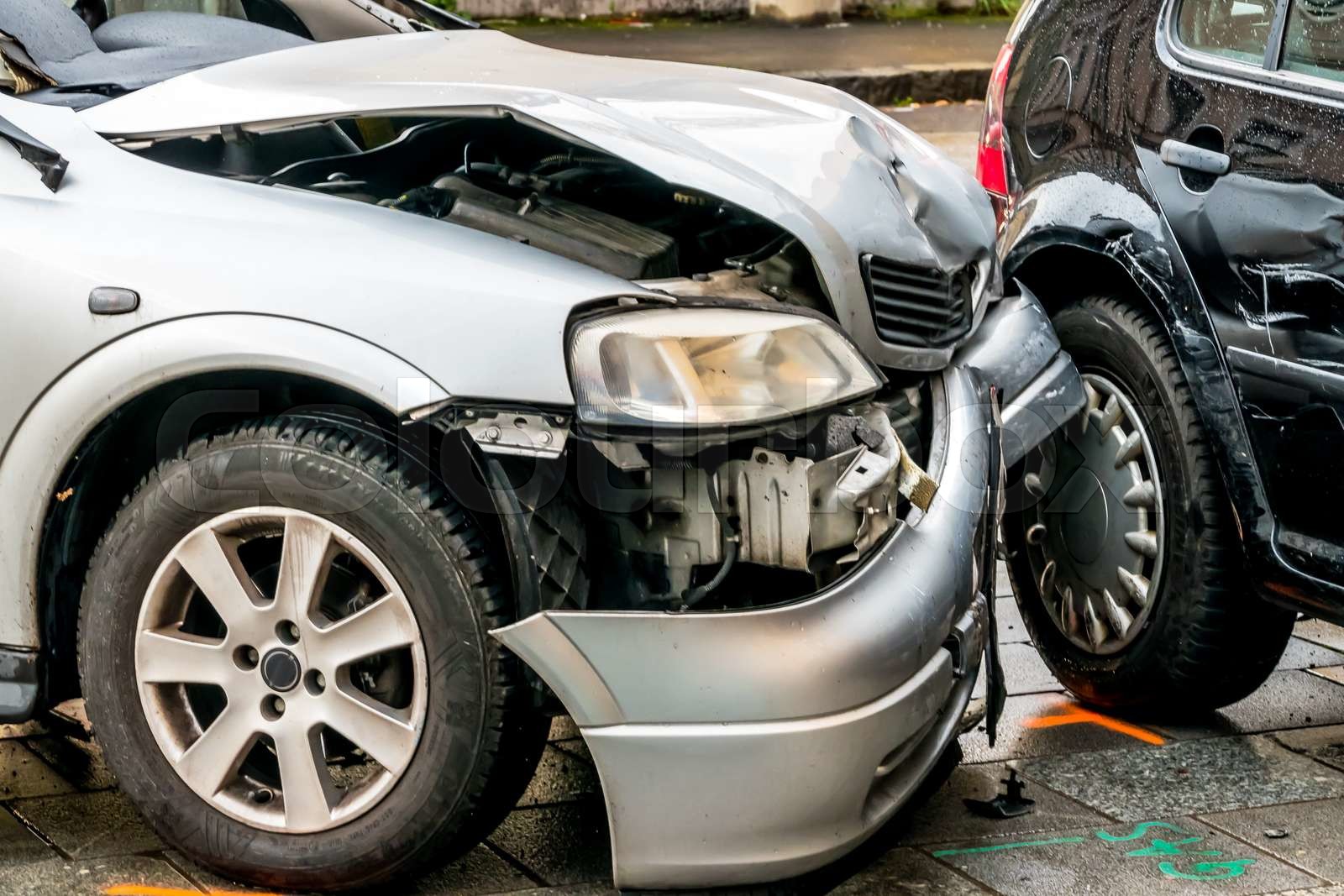 sheet metal damage to cars | Stock image | Colourbox