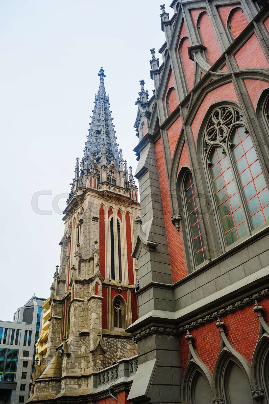 Catholic church in the Gothic style architecture | Stock image | Colourbox
