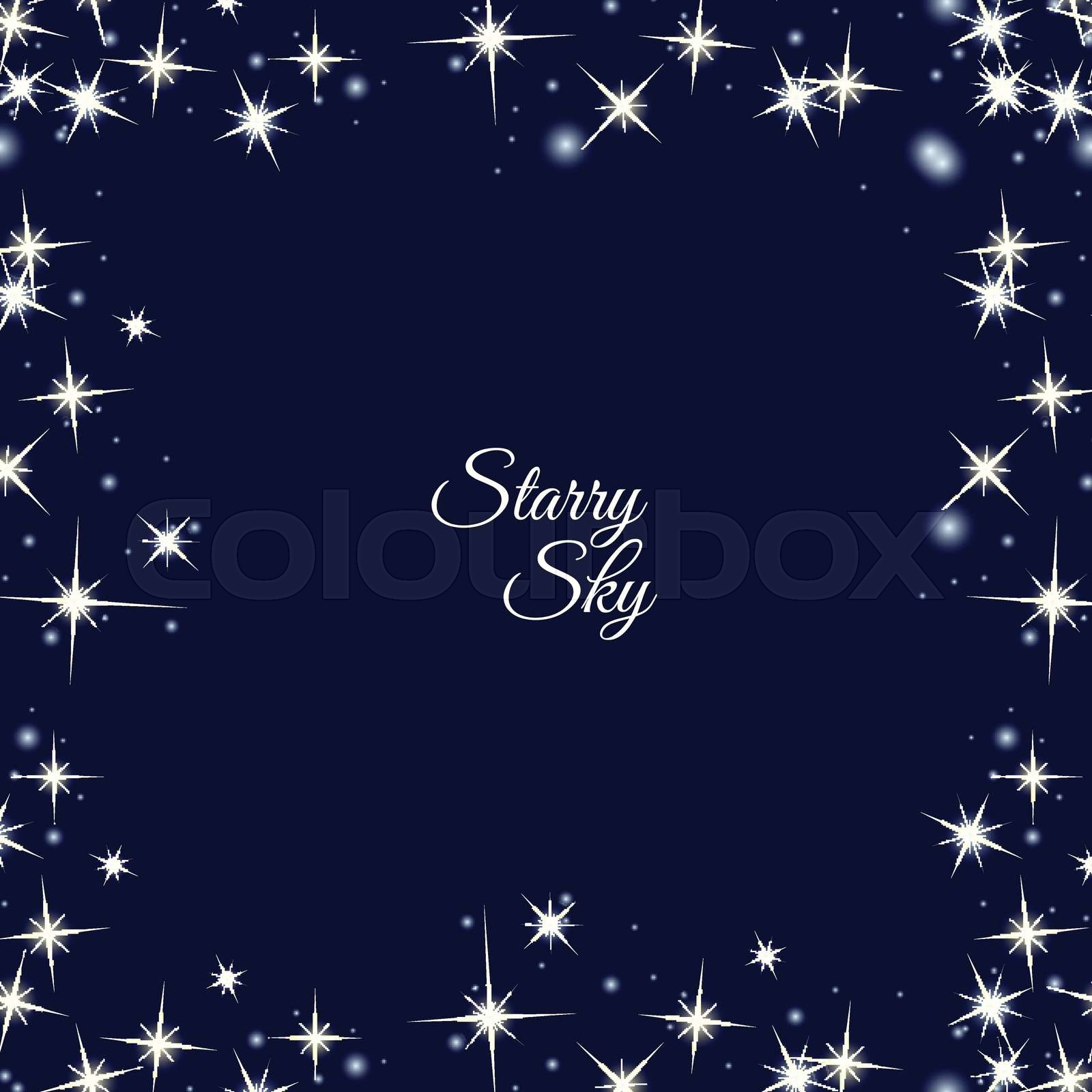 Starry frame on dark blue background | Stock vector | Colourbox